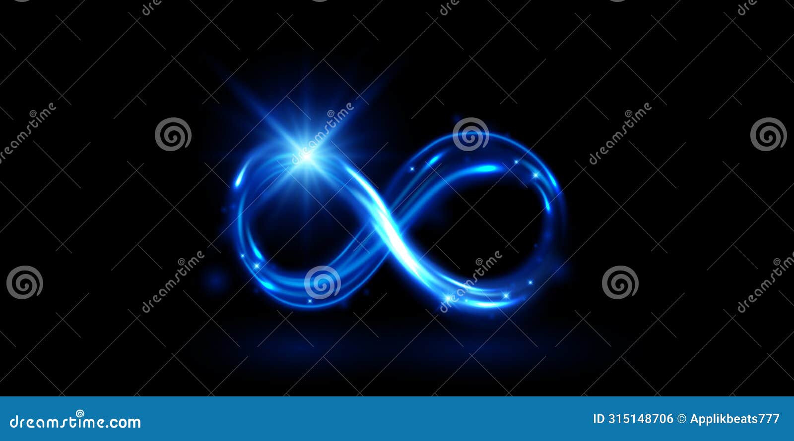 Shining Infinity Symbol Light Effect Design Elegant Sign, Vector ...