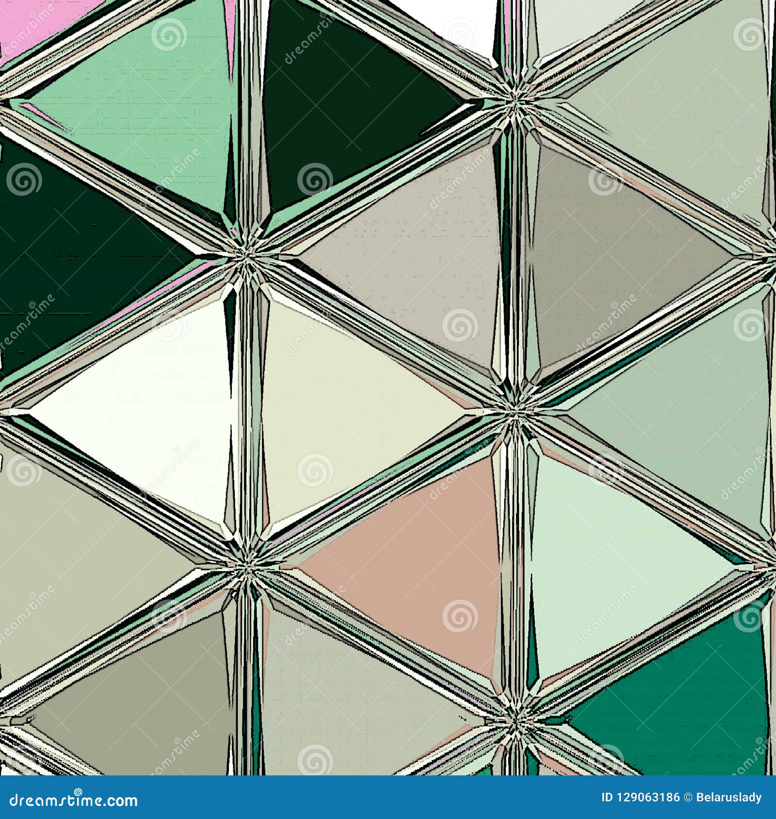 Shining Kaleidoscope of Triangles with Metal Effect Stock Illustration ...