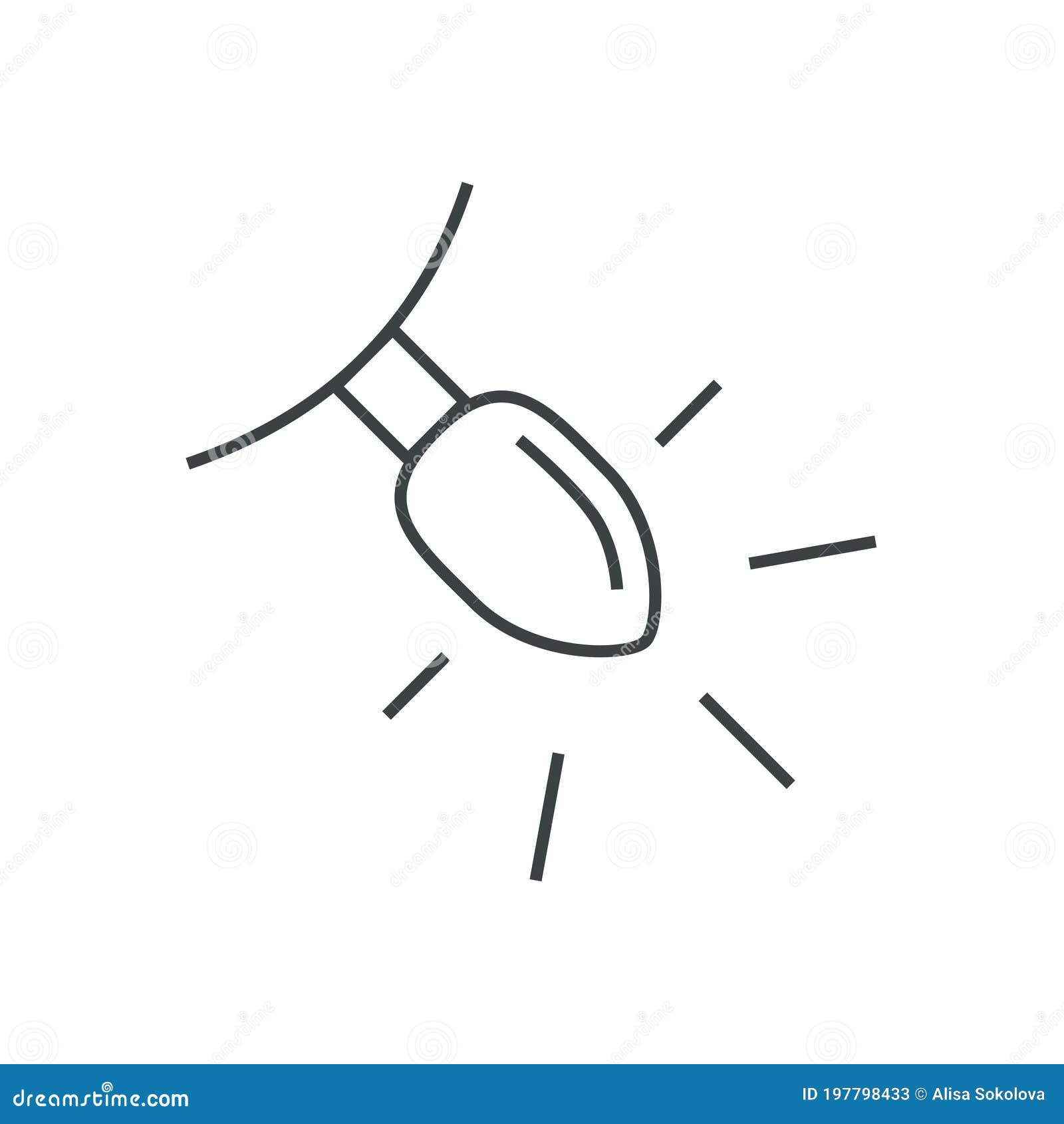 Shining Lamp Garland Outline Contour Drawing Stock Vector ...