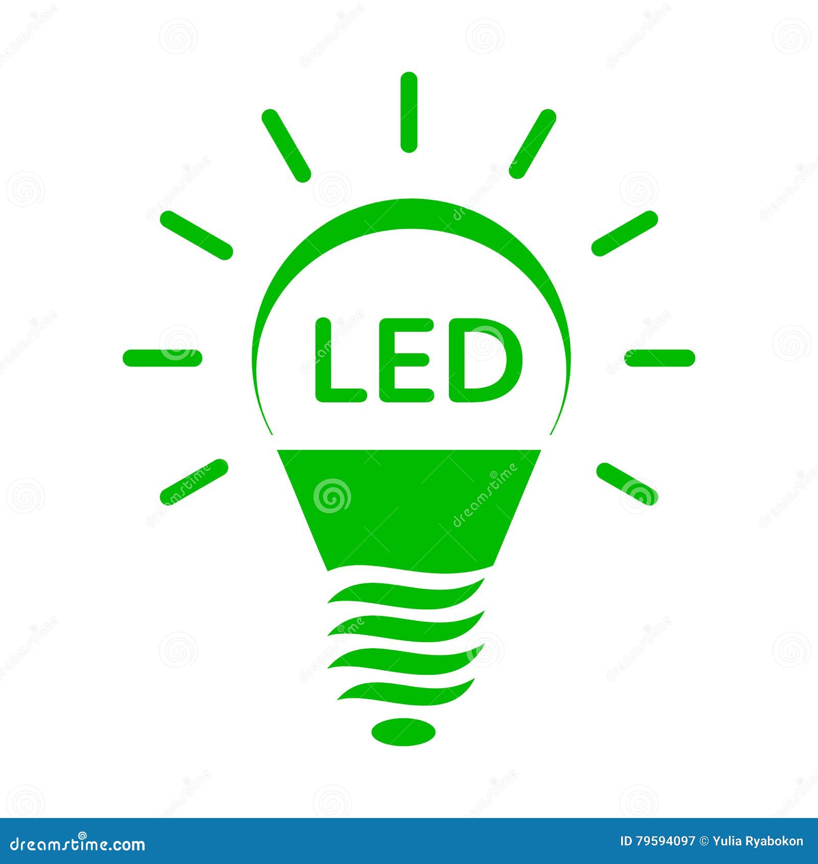 Shining LED Bulb Light Icon, Simple Style Cartoon Vector ...