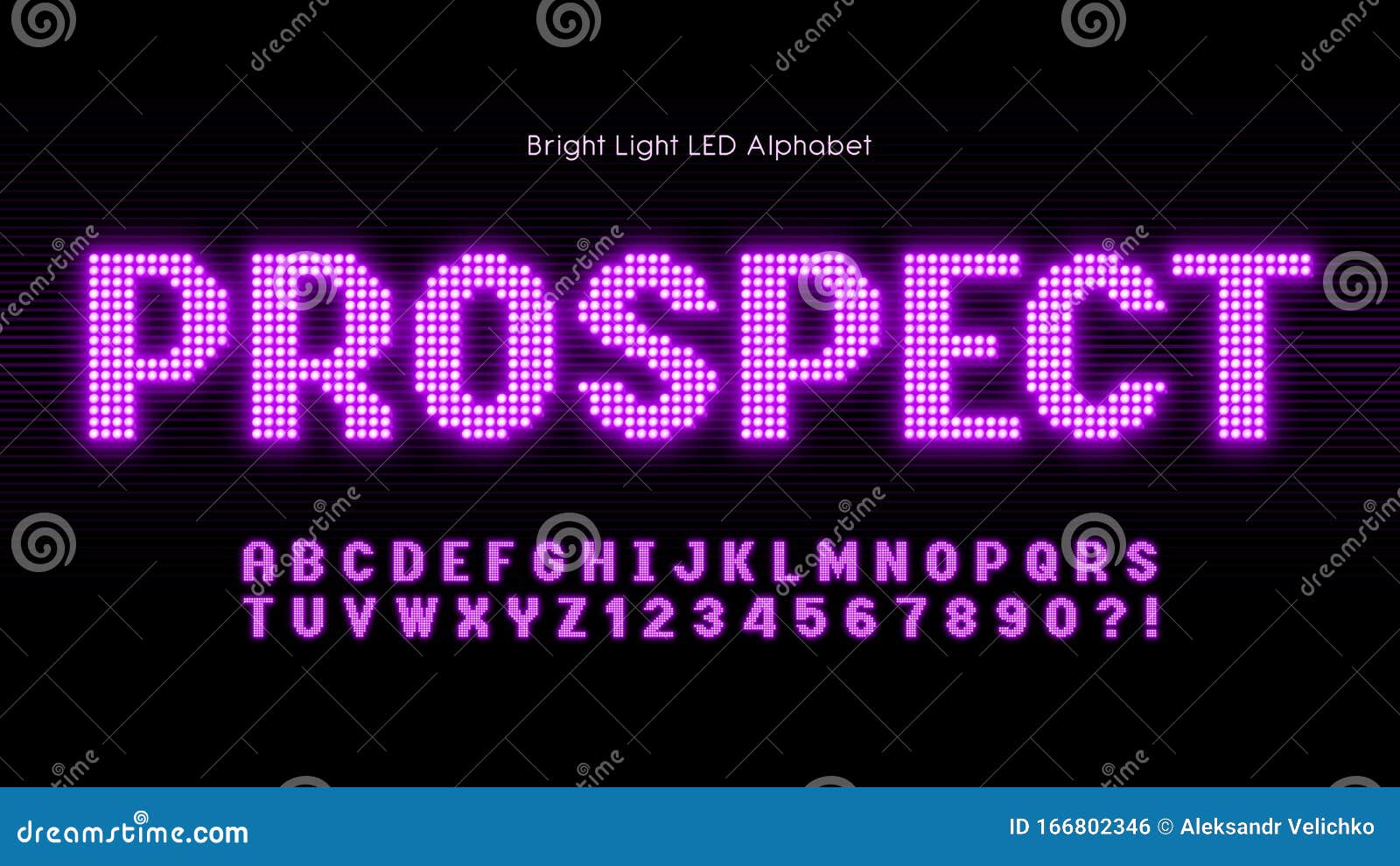 Shining LED Light Alphabet, Extra Glowing Font. Stock Vector ...