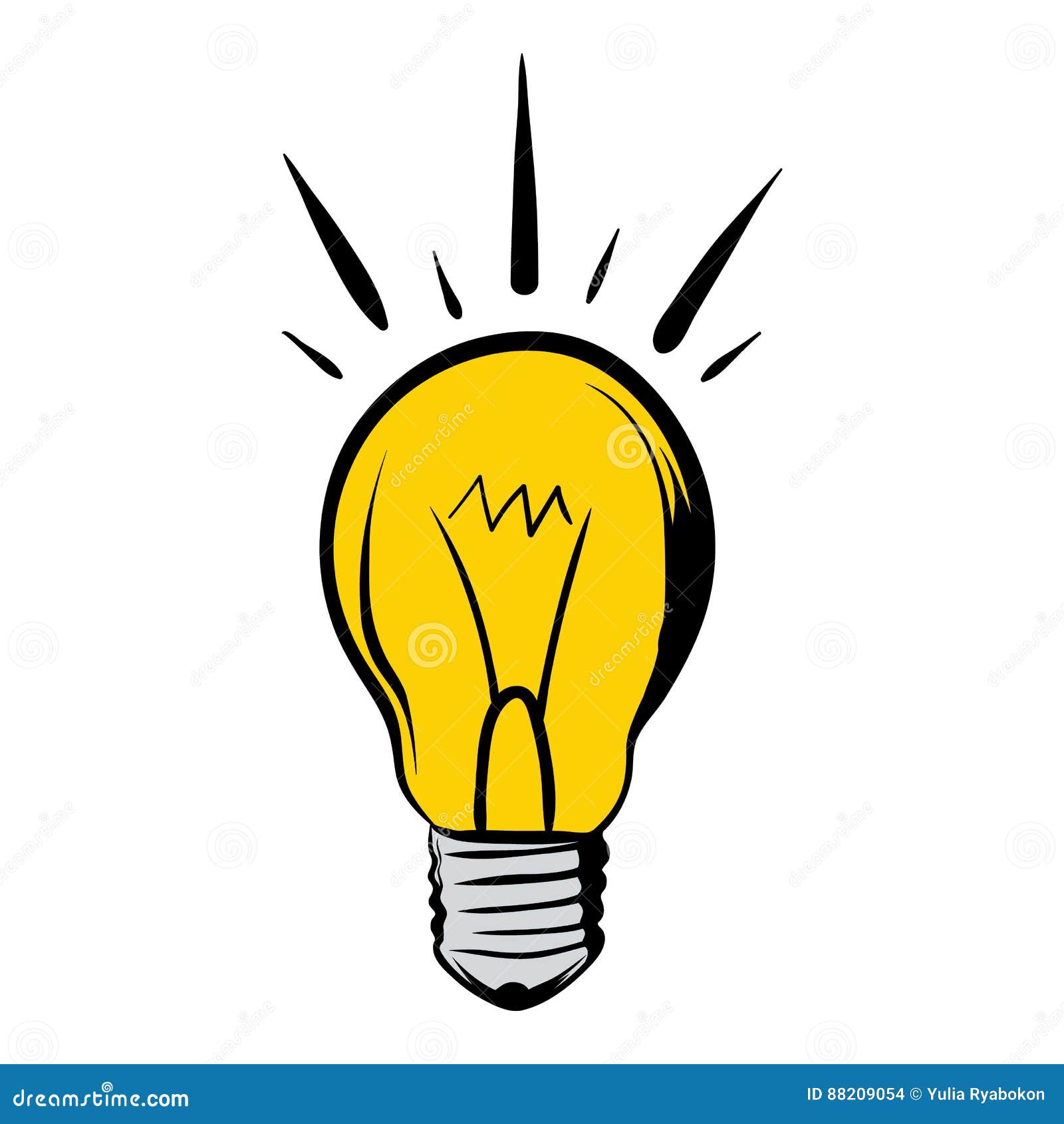 Shining Light Bulb Icon Cartoon Stock Vector - Illustration of light ...