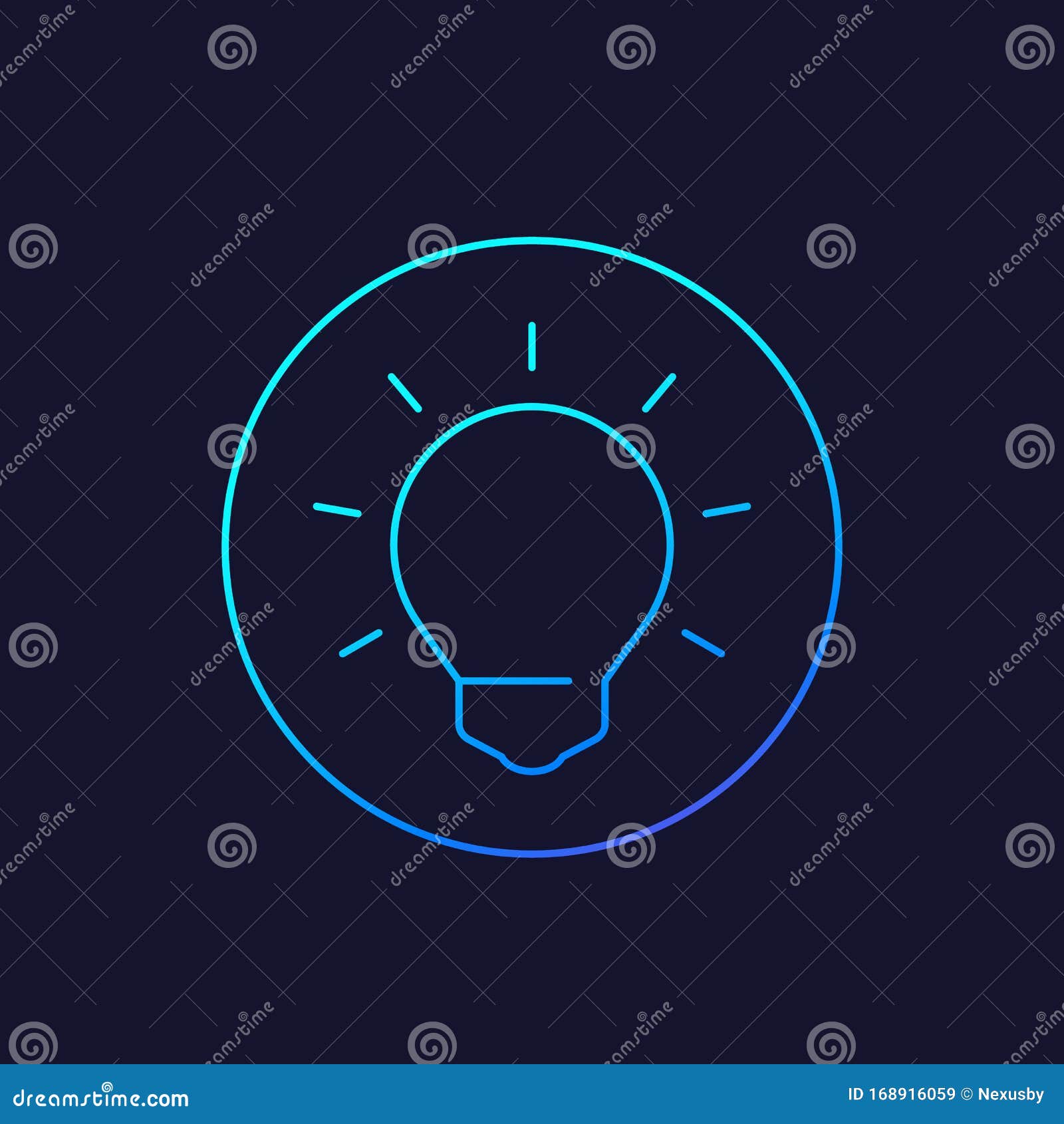 Shining Light Bulb Icon, Linear Stock Vector - Illustration of ...