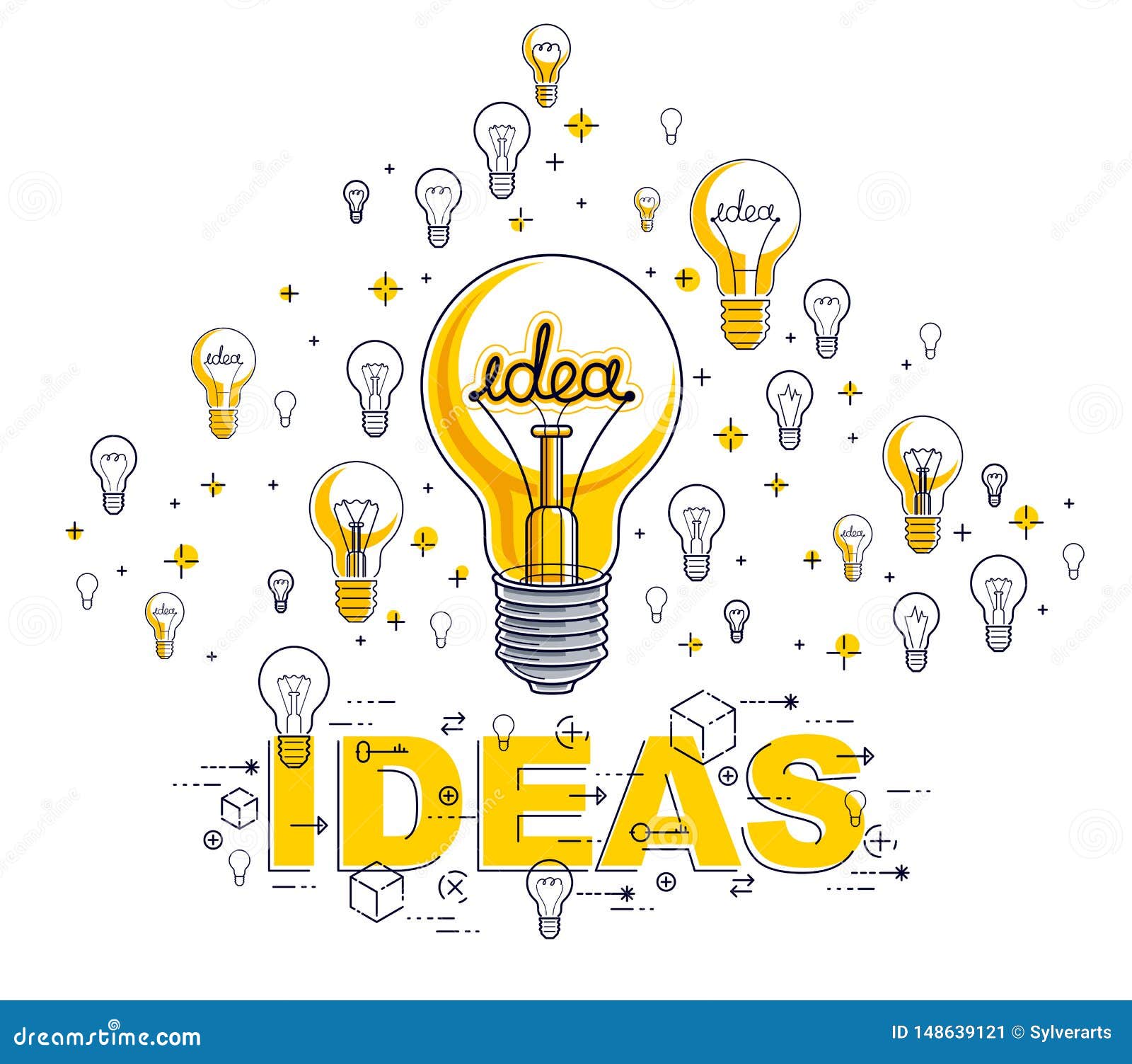 Shining Light Bulb And Set Of Lightbulb Icons, Ideas Creative Concept ... Shining Light Bulb And Set Of Lightbulb Icons, Ideas Creative Concept ...