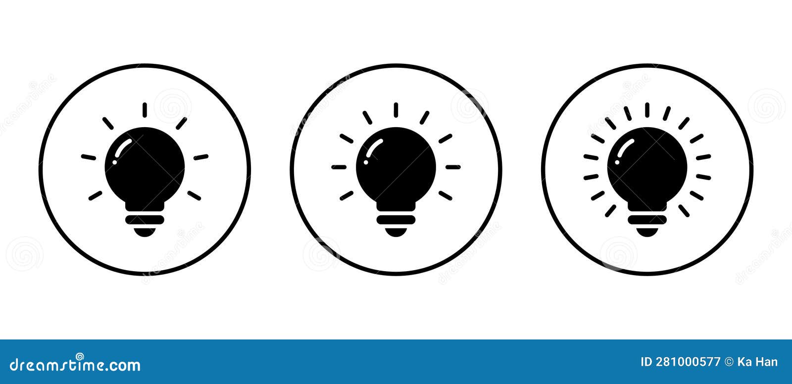 Shining Light Icon Vector. Bulb, Lamp Symbol Concept Stock Vector ...