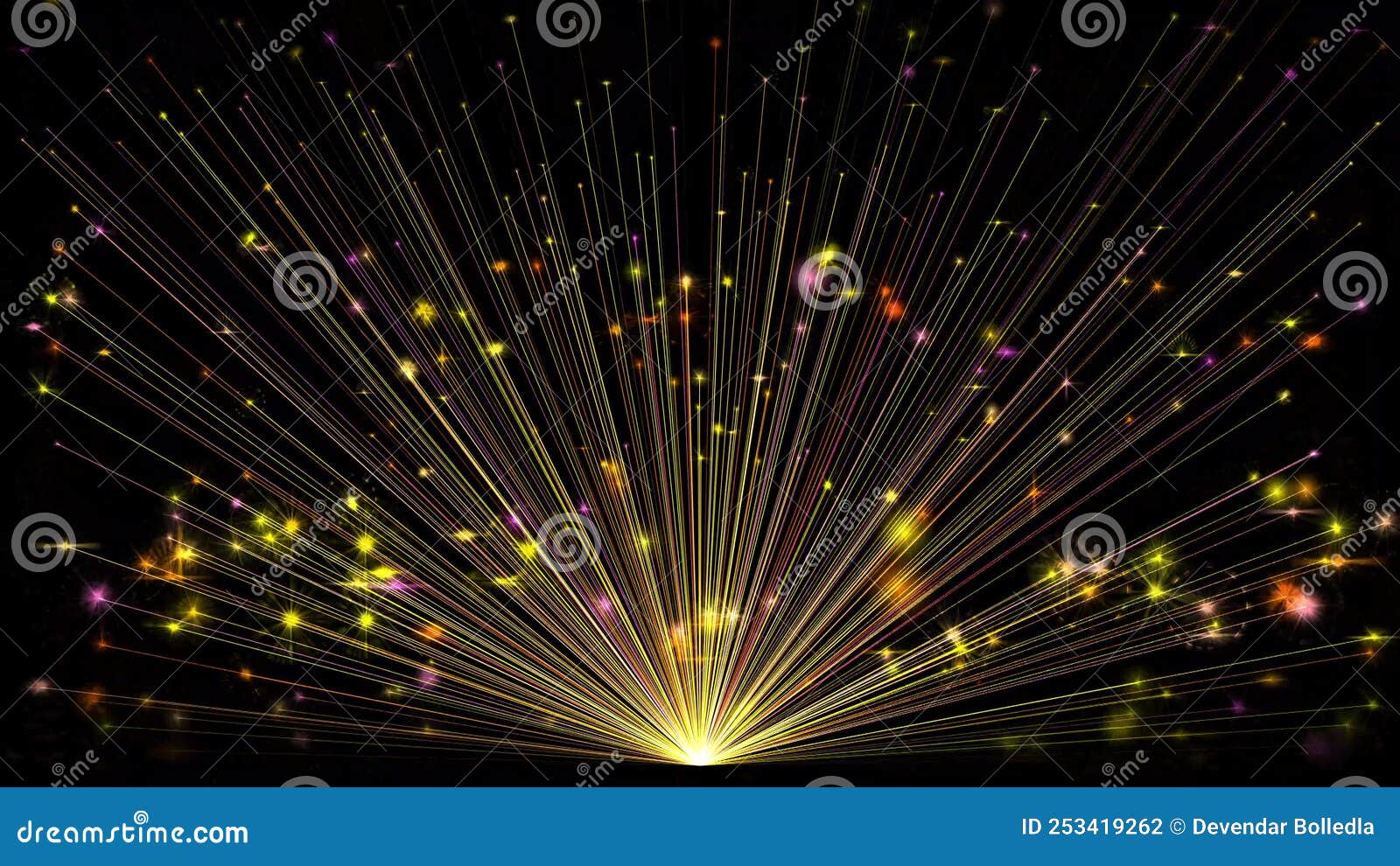 Shining Light Rays and Glitter Particles Motion Graphics with Night ...