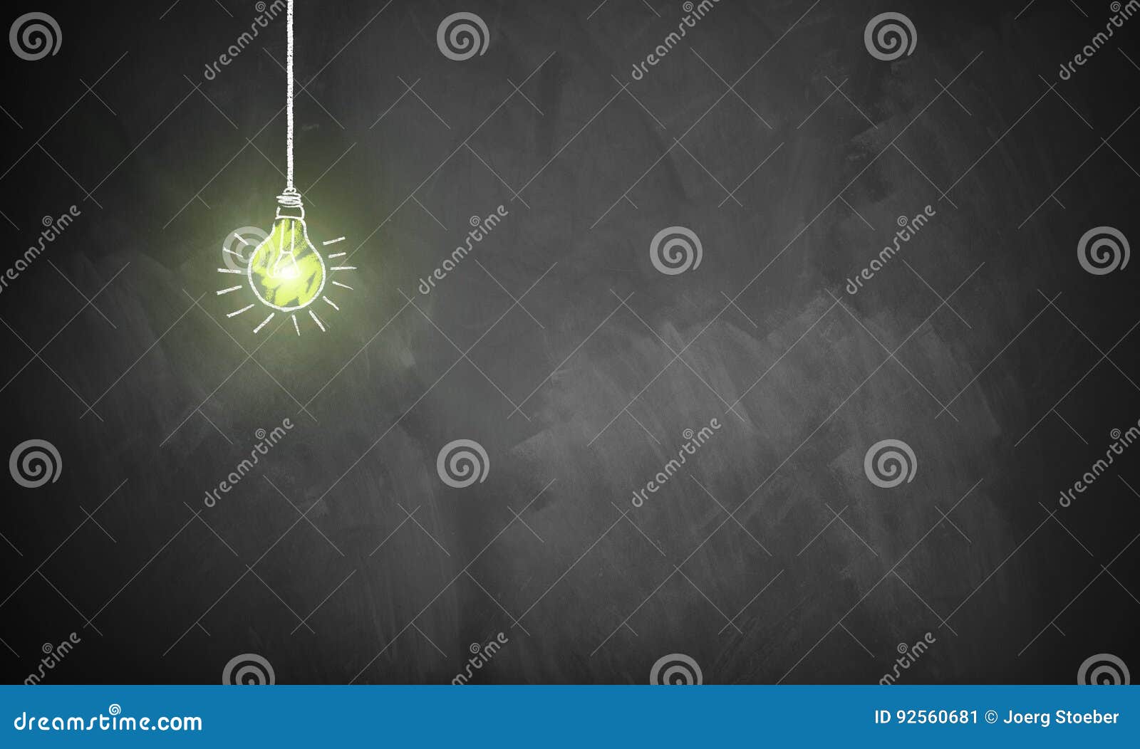 Shining Lightbulb on a Chalkboard Stock Illustration - Illustration of ...