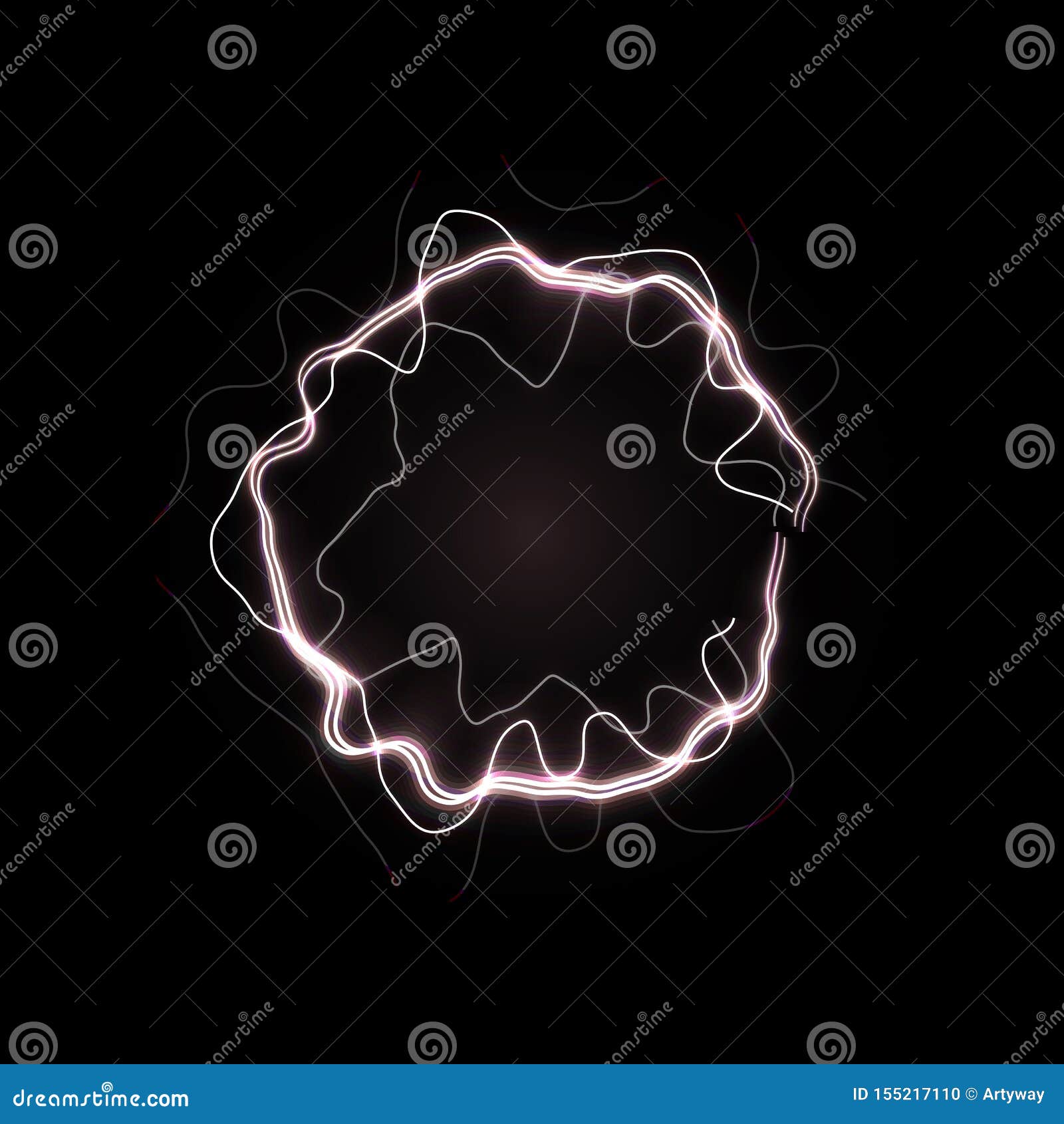 Shining Lightning Round Frame. Voice Signal Visual. Music Equalizer ...