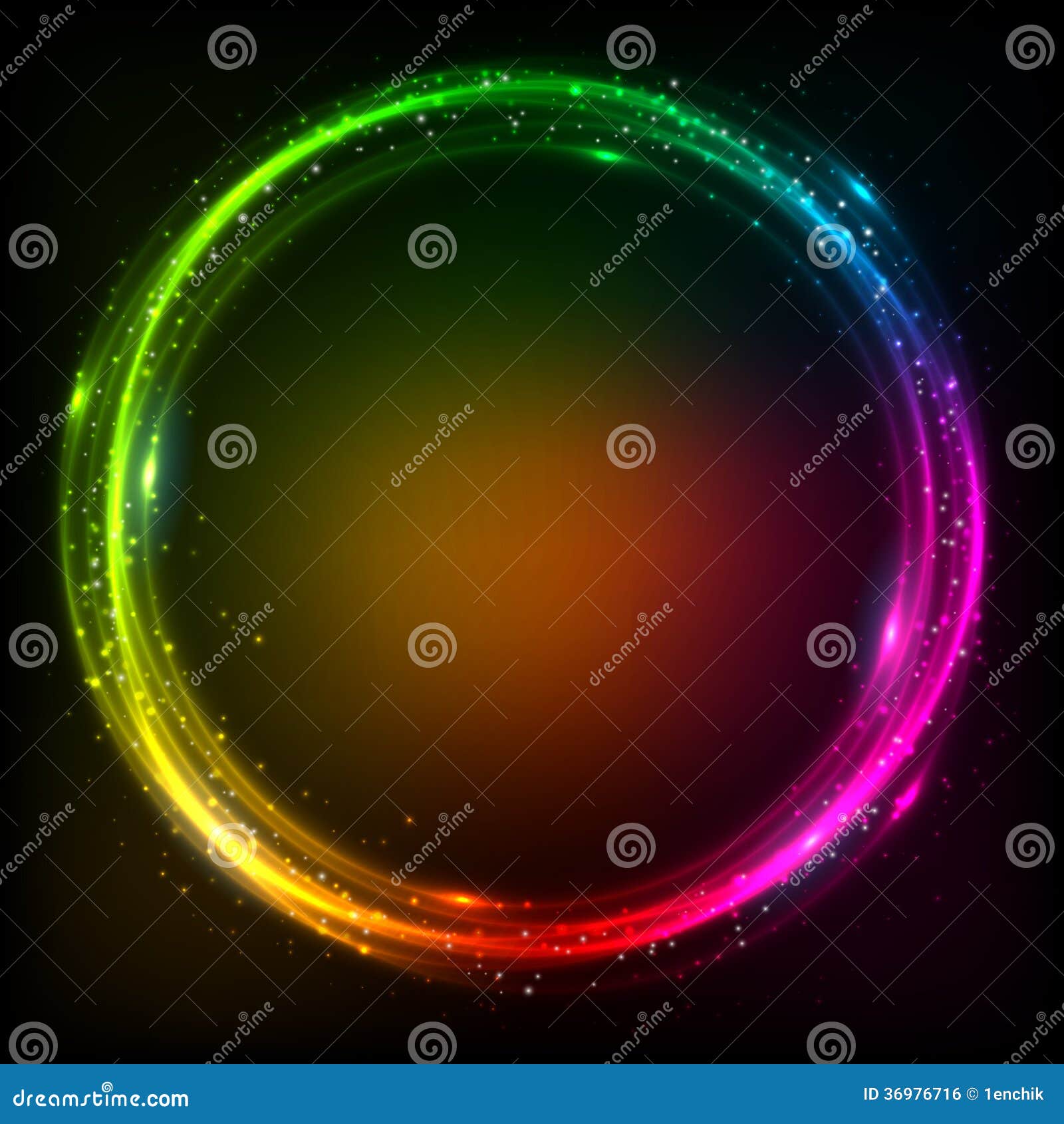 Shining Lights Rainbow Colors Vector Frame Stock Vector - Illustration ...