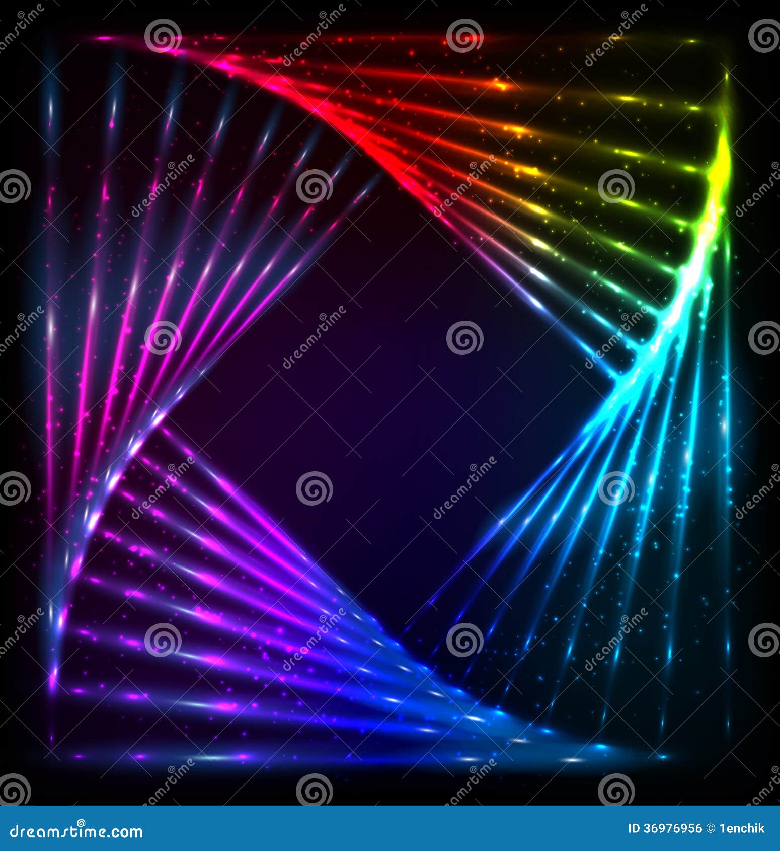 Shining Lights Rainbow Colors Vector Frame Stock Photo - Image of ...