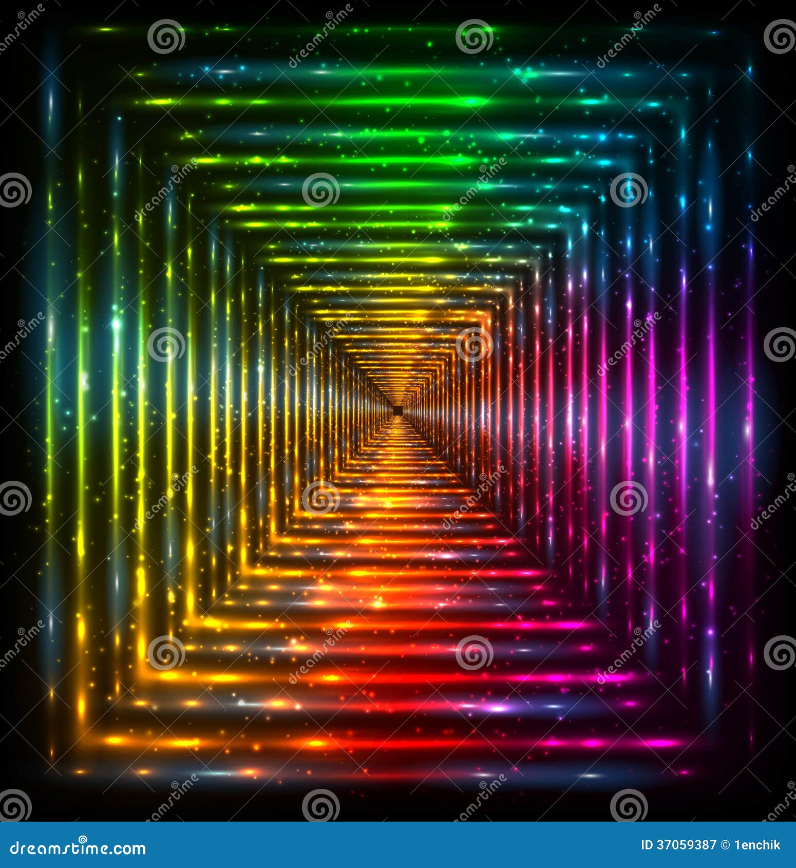 Shining Lights Rainbow Colors Vector Frame Royalty Free Stock ...