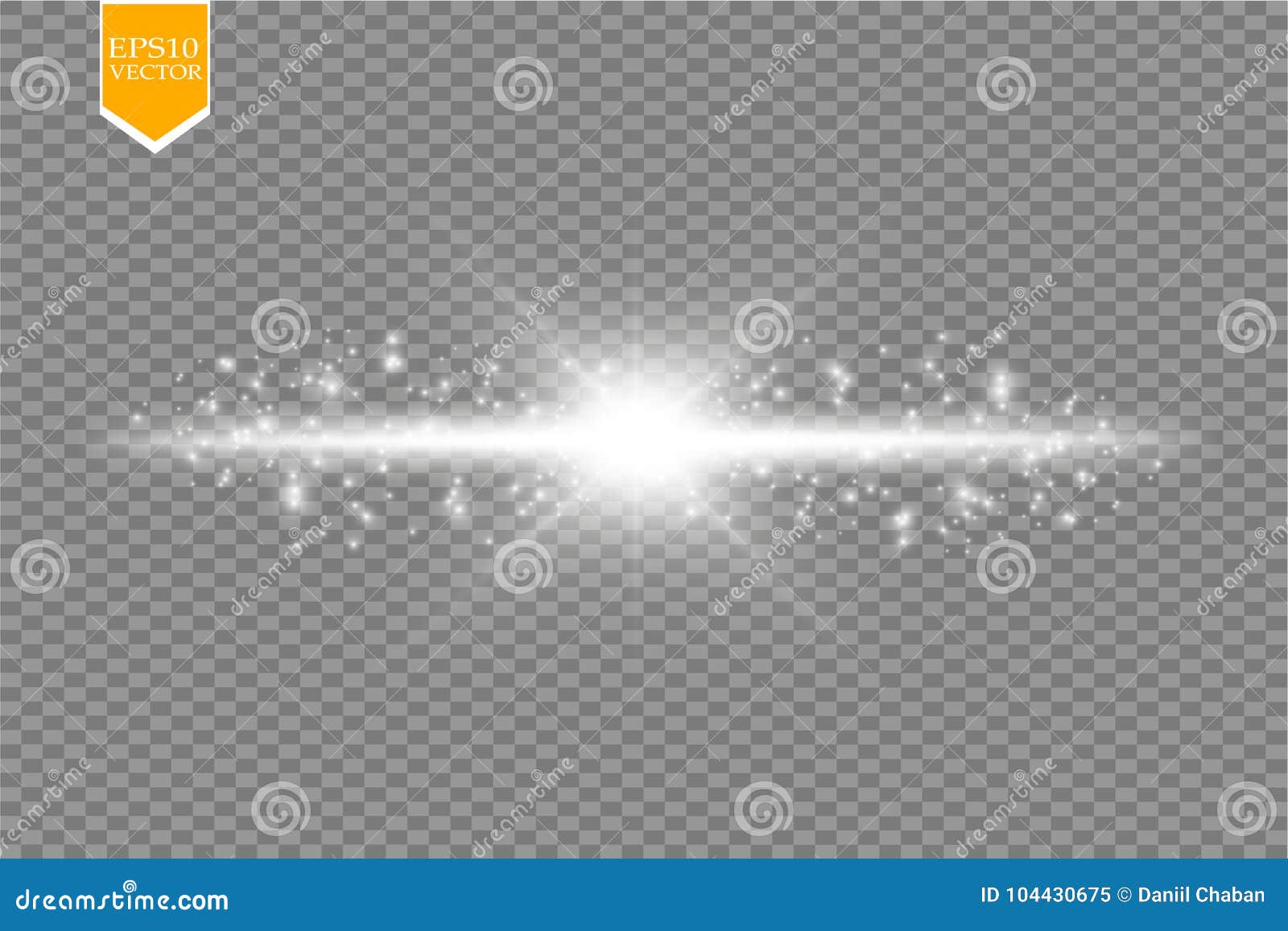 Shining Line with Light Effects. Isolated on Black Transparent ...