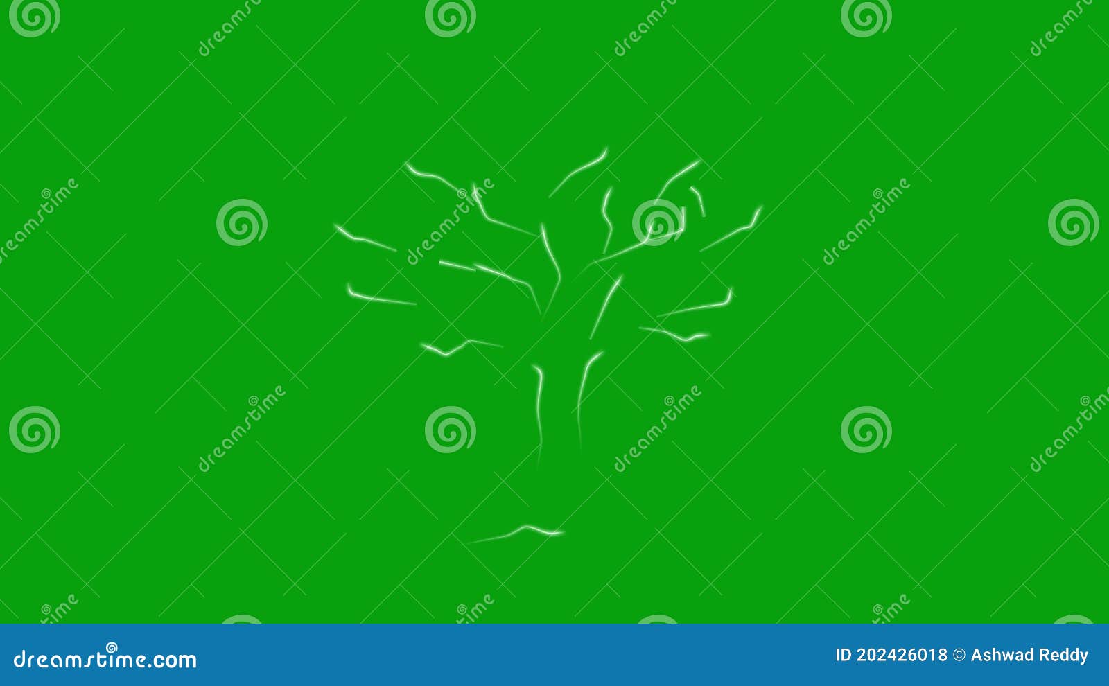 Shining Lines Forming Tree Shape with Green Screen Background Stock ...