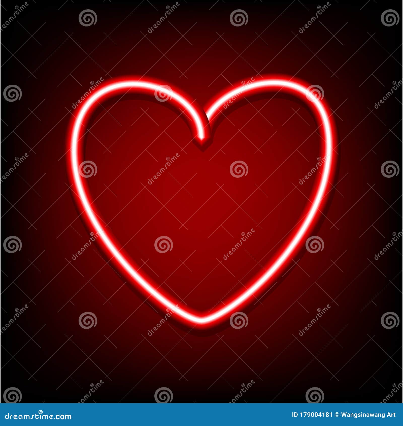 Shining Love Symbol. Romantic Concept. Realistic Lamp Stock Vector ...