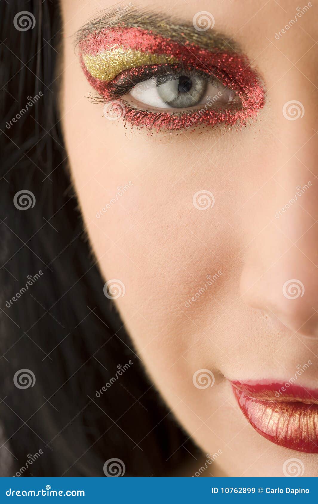 Shining make up stock image. Image of golden, adult, lips - 10762899