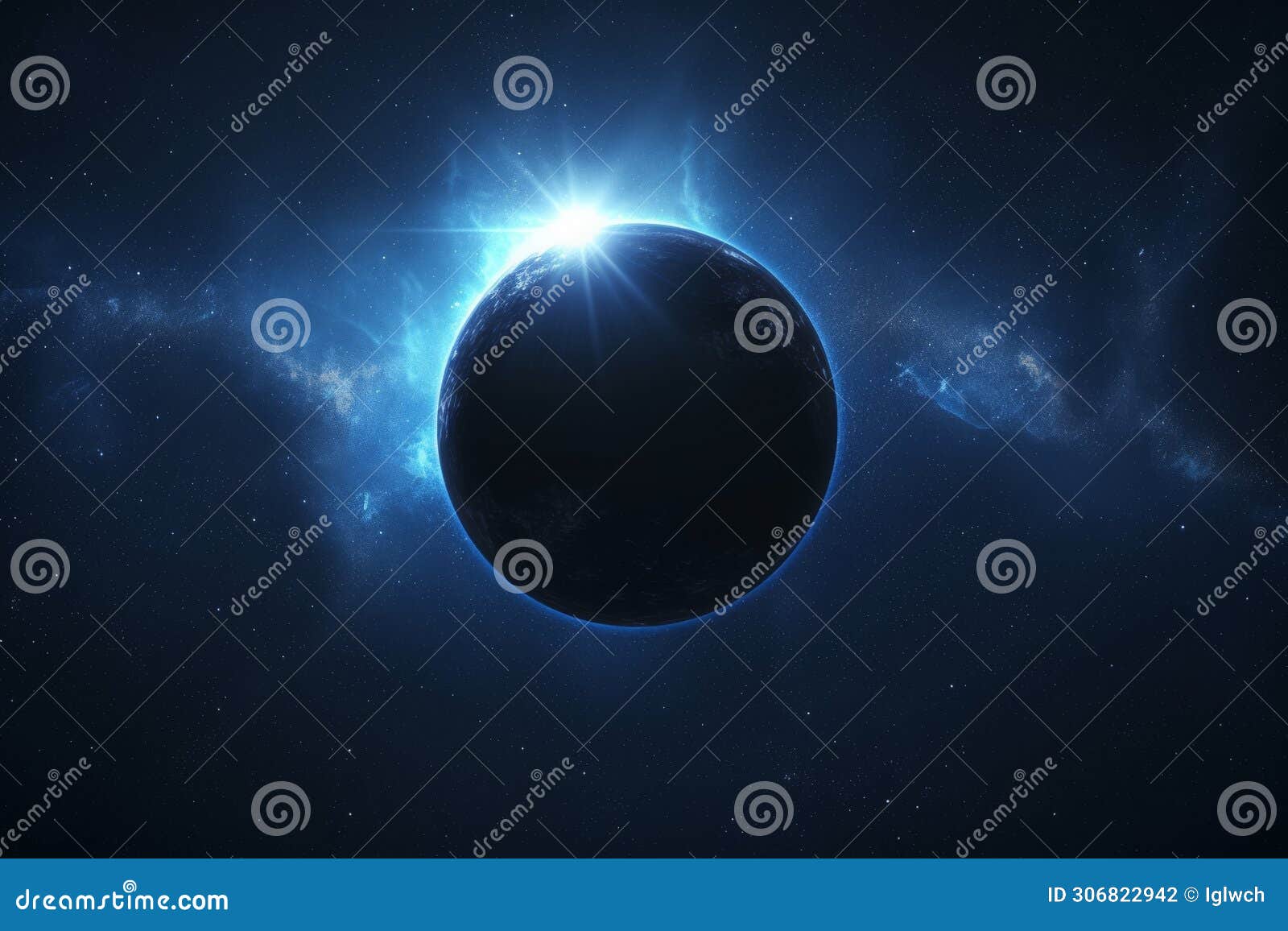 Shining Moon on a Starry Night. Moon in Front of Galactic Nebula, Solar ...