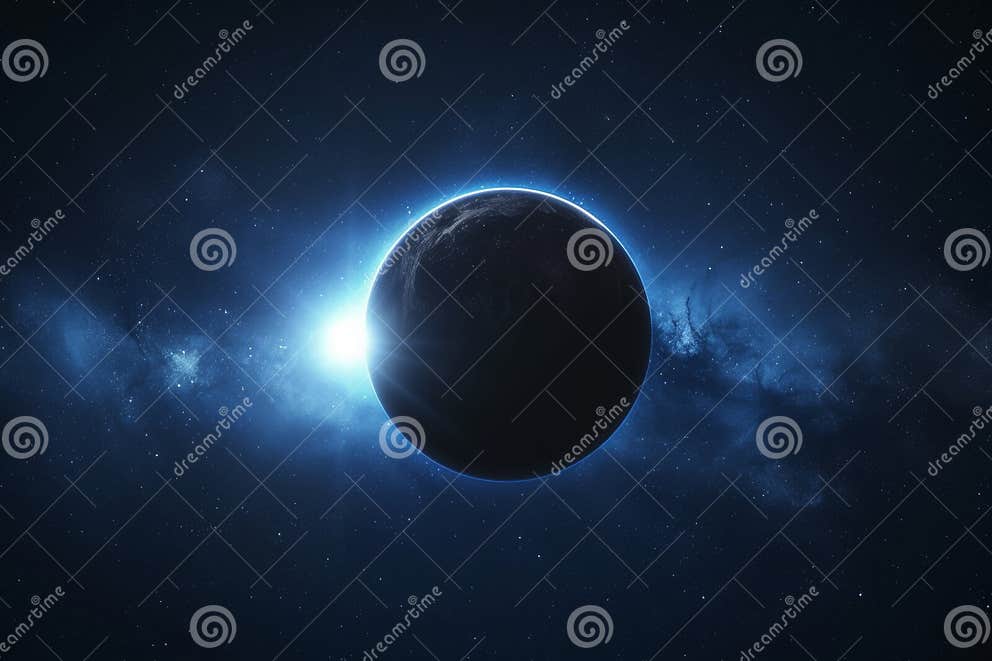 Shining Moon on a Starry Night. Moon in Front of Galactic Nebula, Solar ...