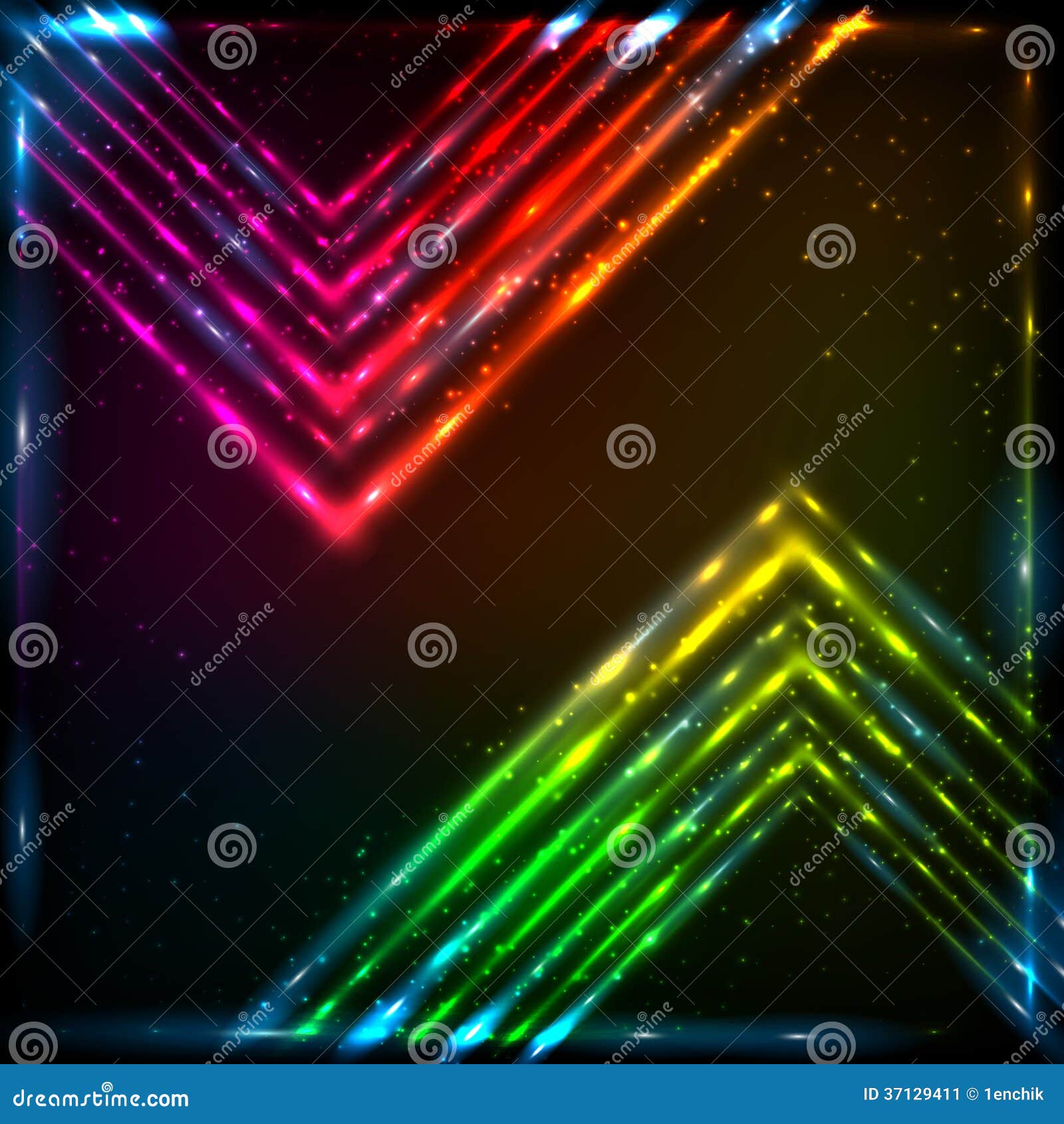 Shining Neon Arrows Abstract Vector Background Stock Vector ...