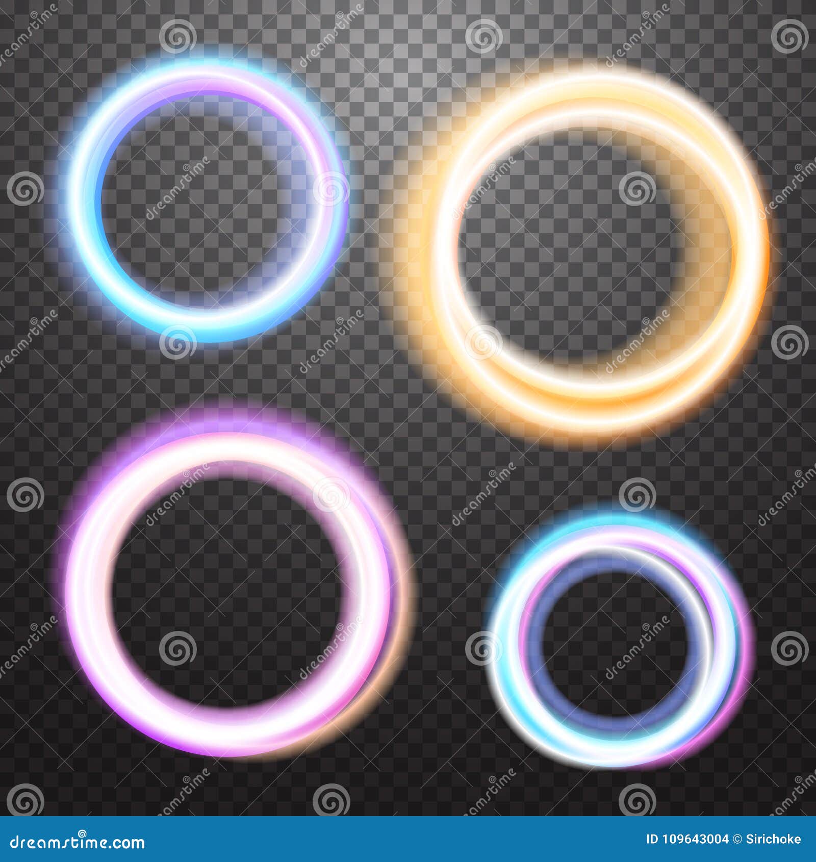 Round Neon Light Effect Design Element Stock Vector - Illustration of ...