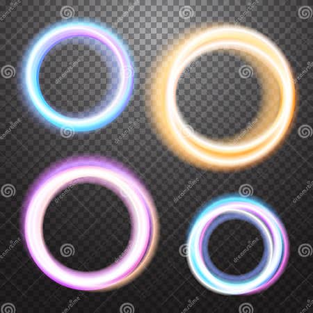 Round Neon Light Effect Design Element Stock Vector - Illustration of ...