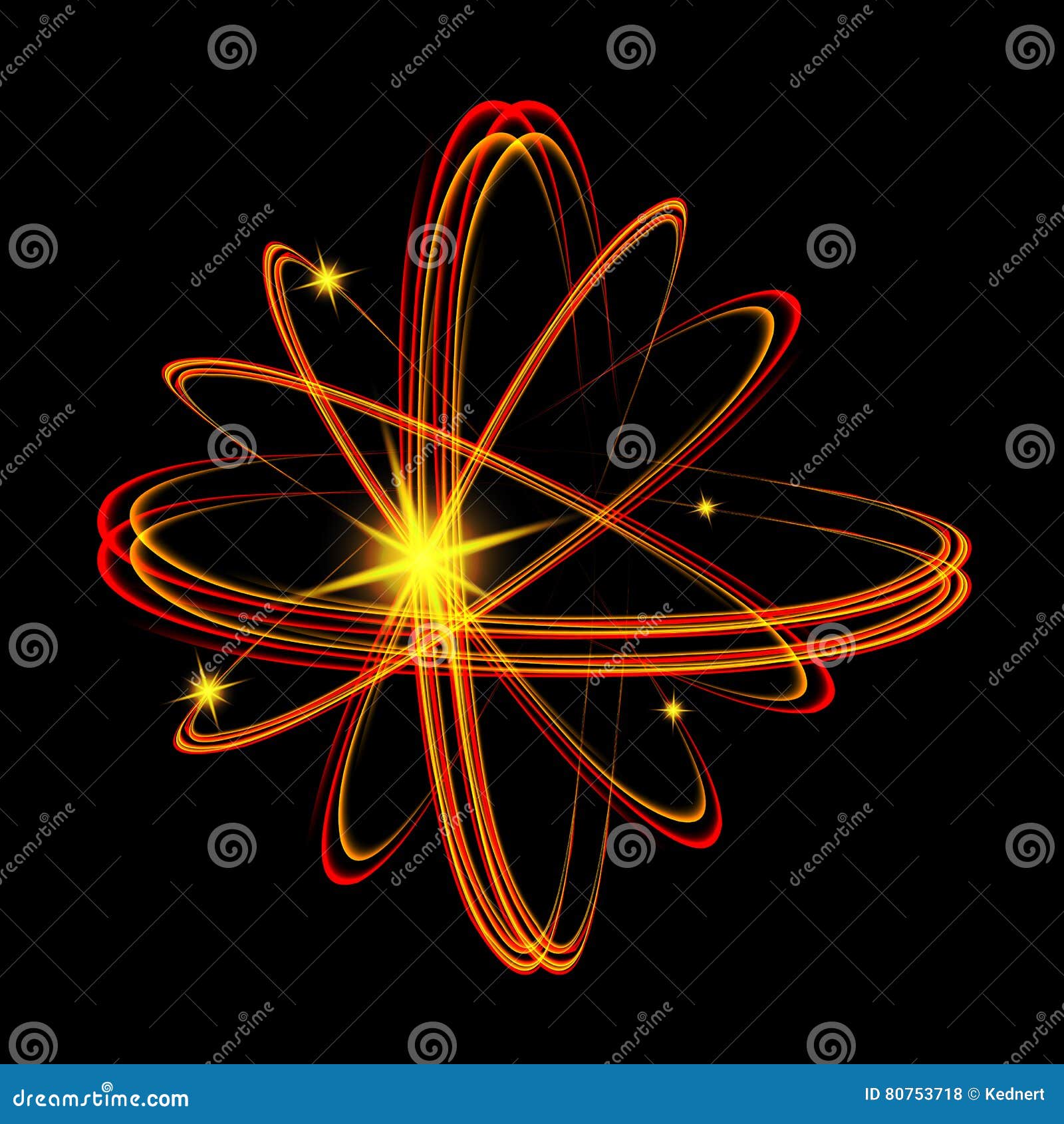 Neon Atomic Structure Model