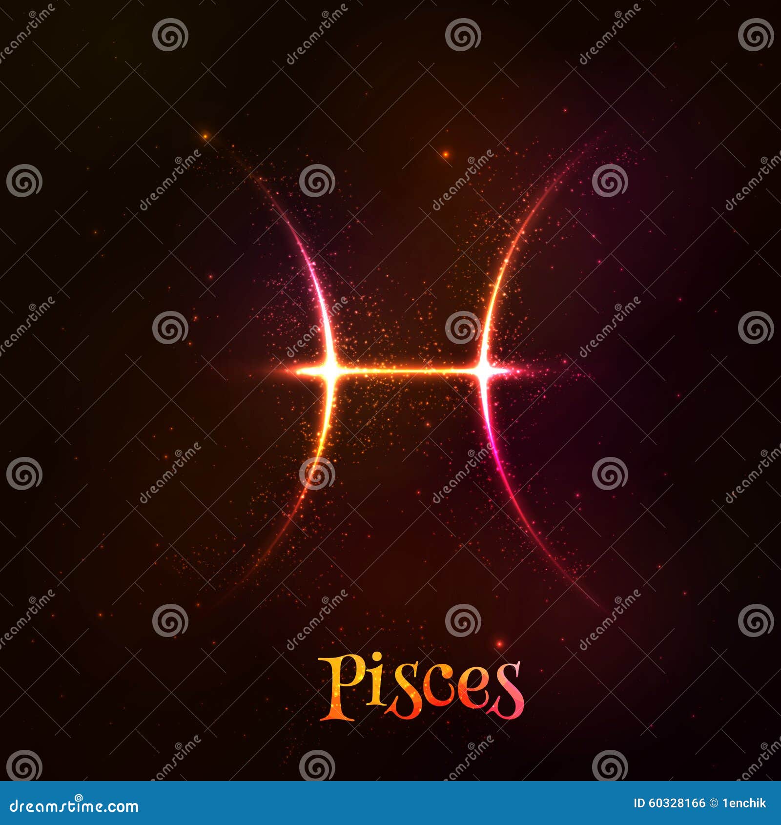 Shining Neon Zodiac Pisces Vector Symbol Stock Vector - Illustration of ...
