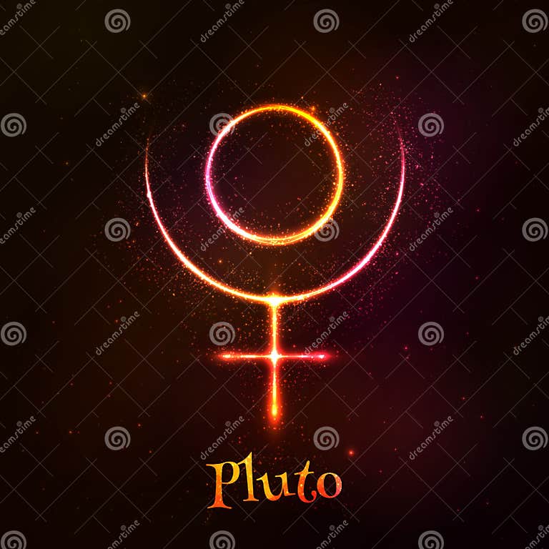 Shining Neon Zodiac Pluto Vector Symbol Stock Vector - Illustration of ...