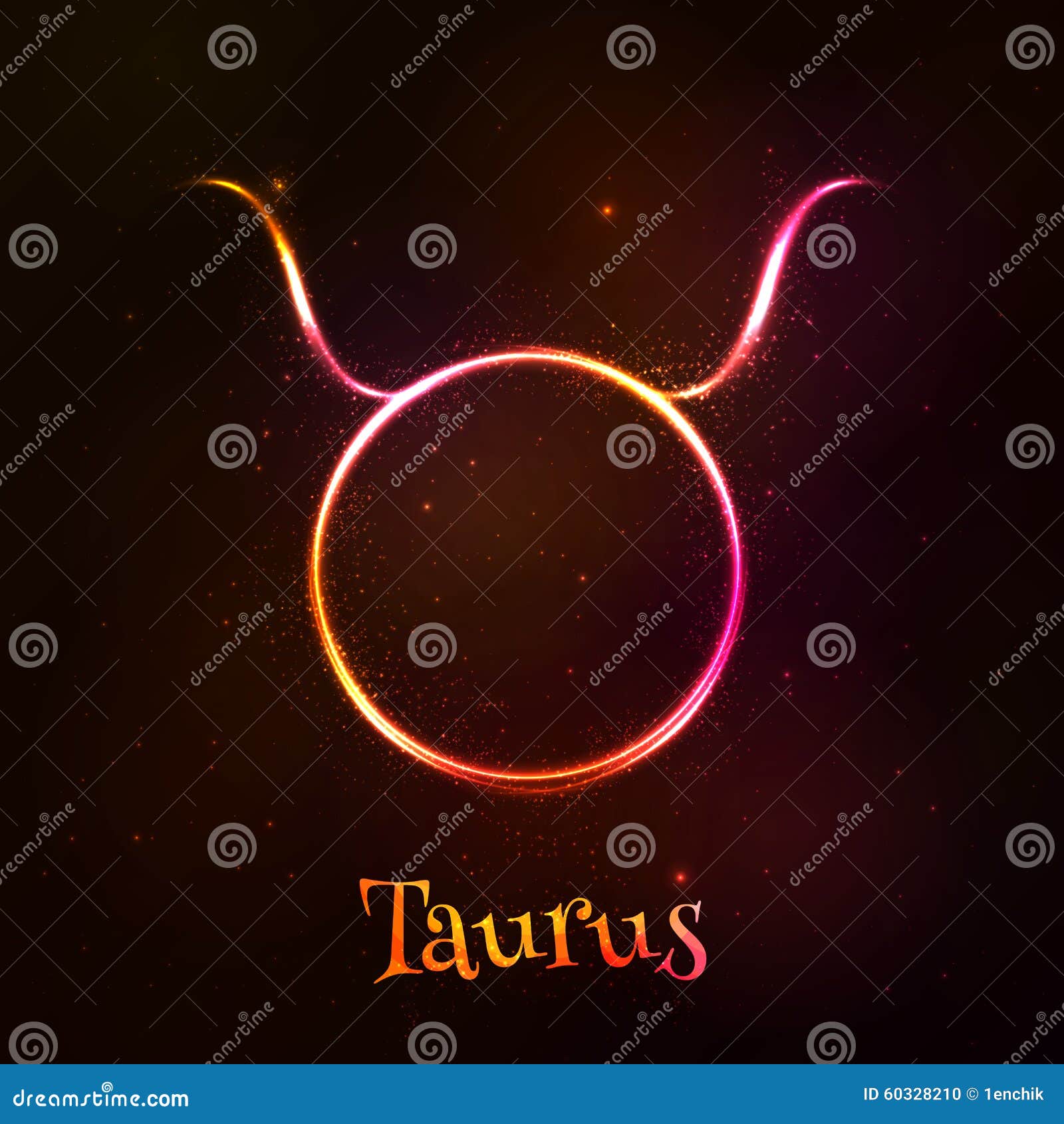 Shining Neon Zodiac Taurus Vector Symbol Stock Vector - Illustration of ...