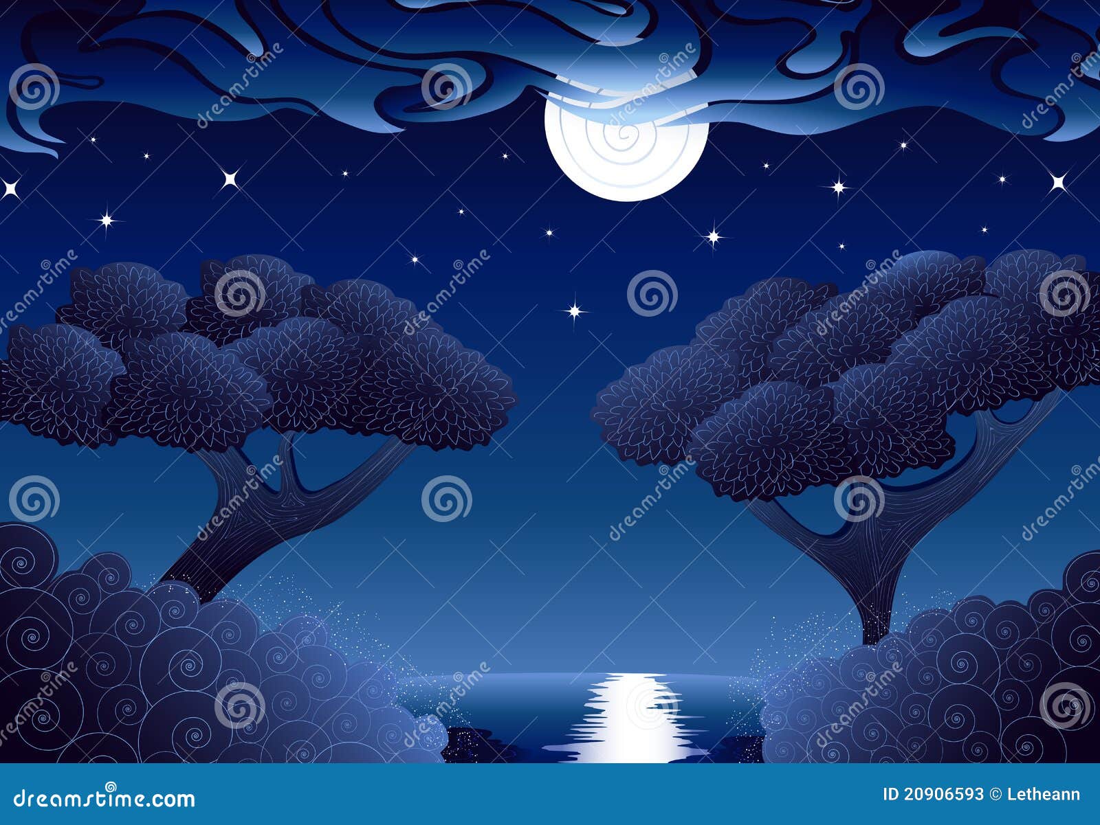 Shining Night stock vector. Illustration of relaxation - 20906593