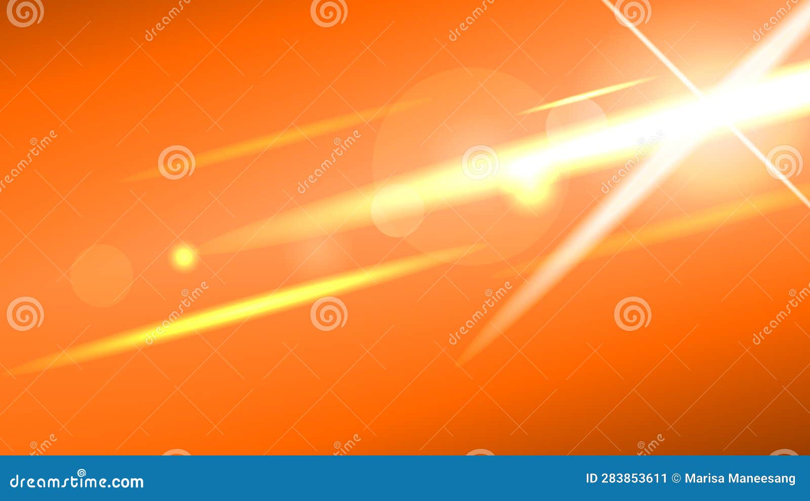 Shining Orange Gold Ray Light with Slight Bokeh Glitter, Texture ...