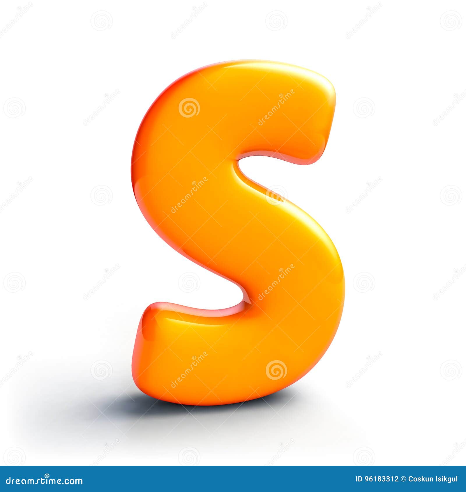 Shining Orange and Yellow Gradient Alphabet Letter S Uppercase. 3D ...