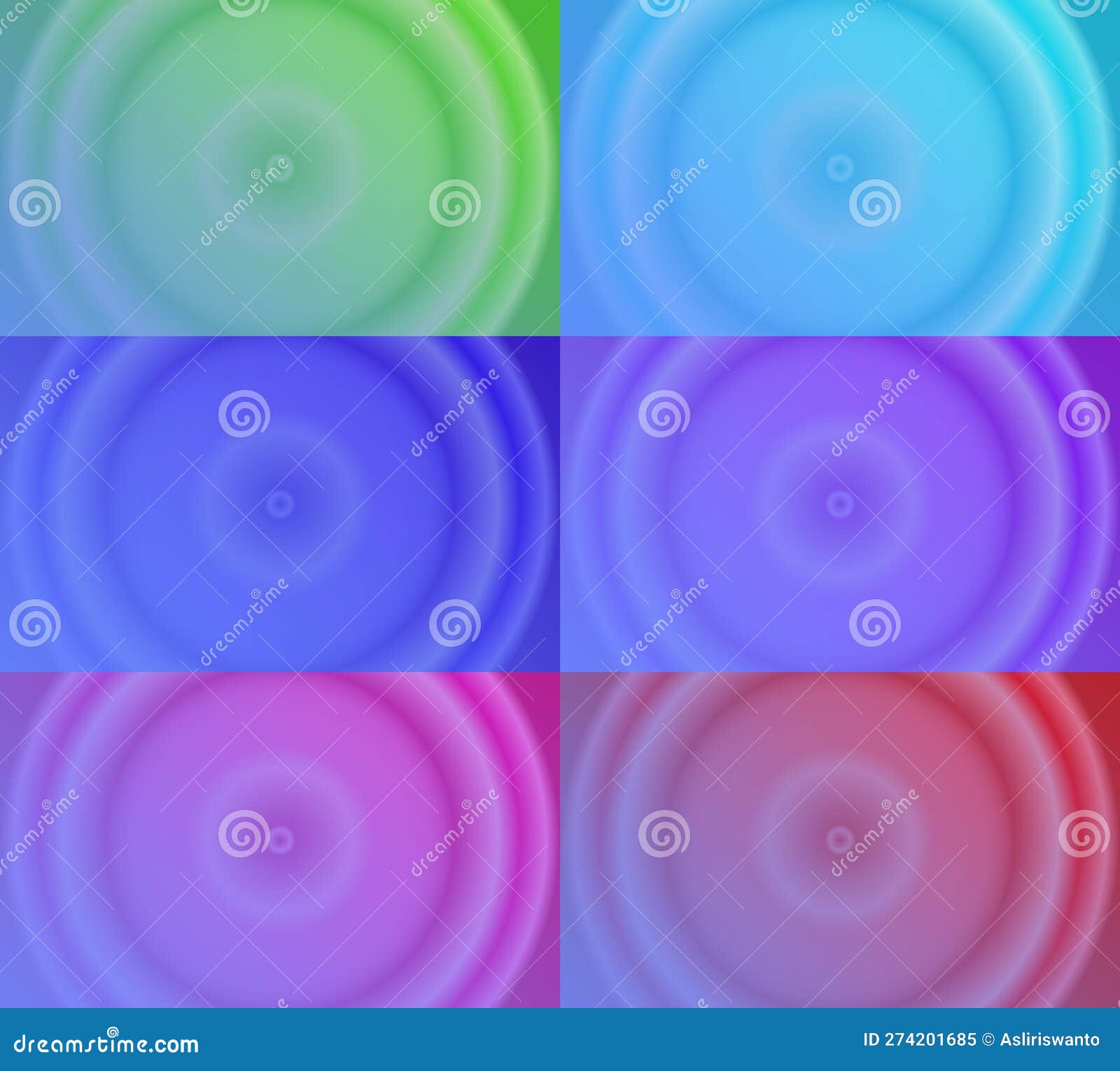 Six Sets of Pastel Blue Gradient Background with Circle Srtipes Texture ...
