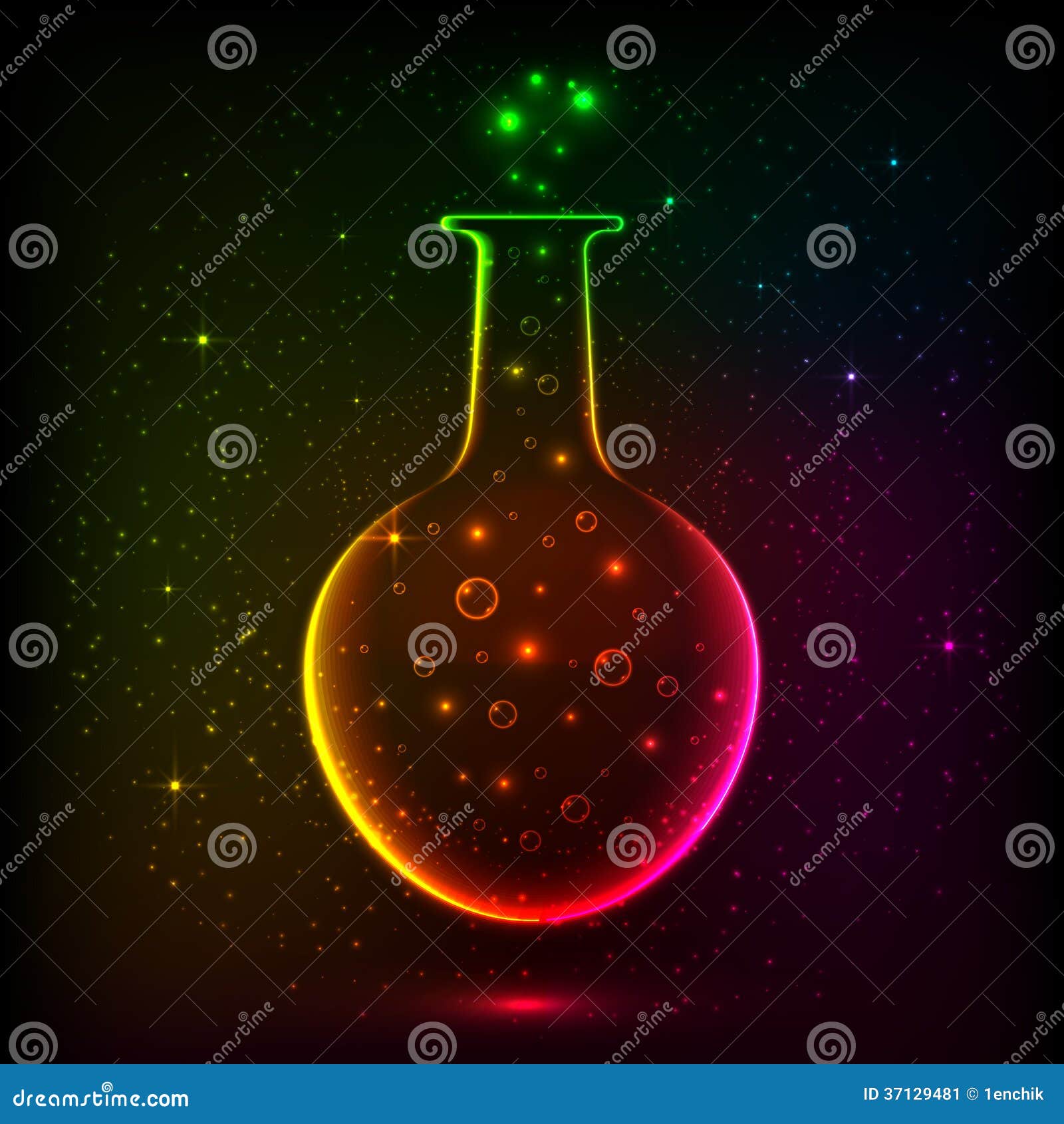 Shining Rainbow Bottle with Magic Lights Stock Vector - Illustration of ...