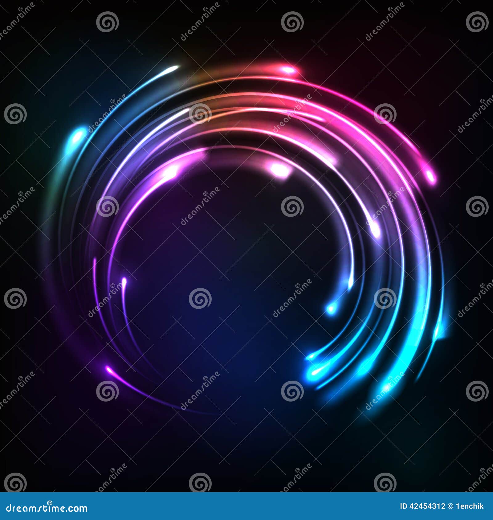 Shining Rainbow Neon Lights Circle Frame Stock Vector - Illustration of ...