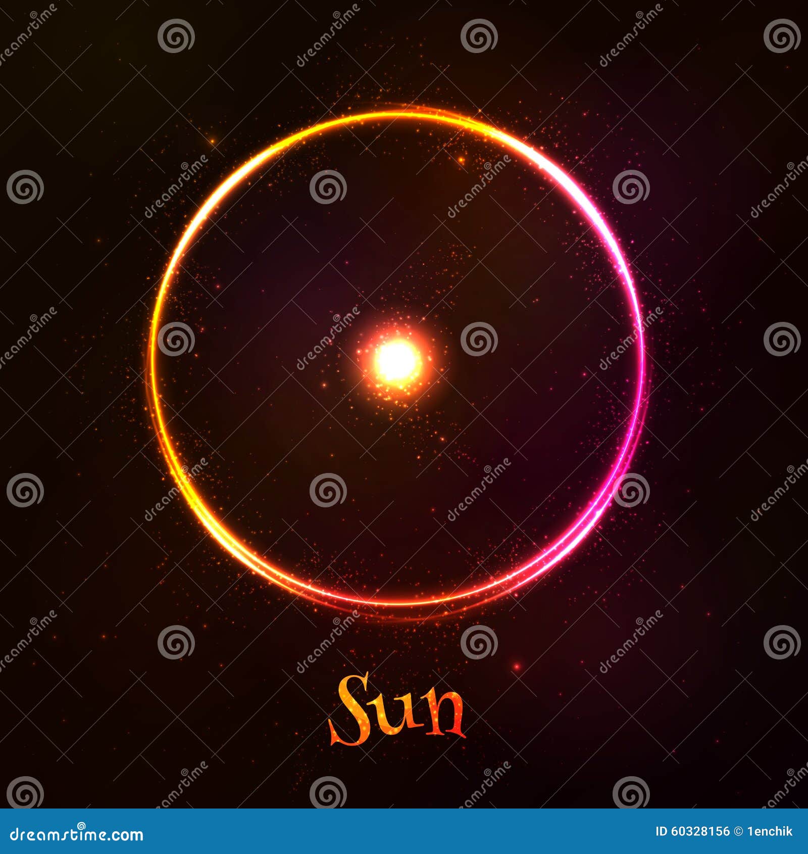 Shining Red Neon Light Sun Astrological Symbol Stock Vector ...