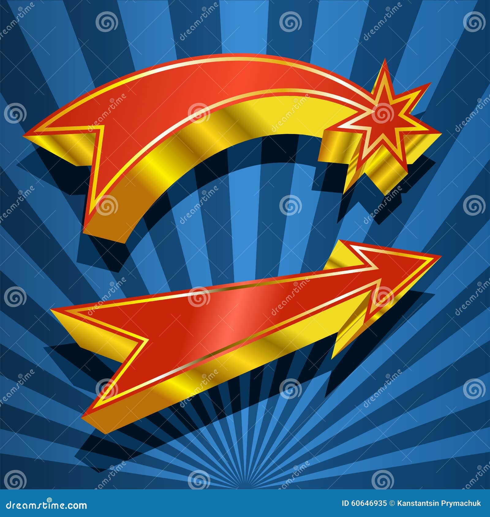 Shining Retro Banner with Star and Arrow. Vector Stock Vector ...