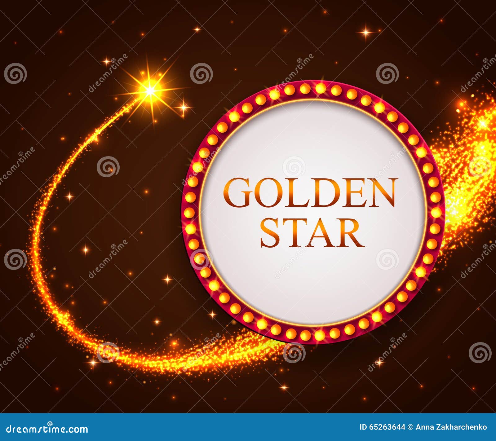 Shining Retro Frame with Falling Star. Night Sky Stock Vector ...