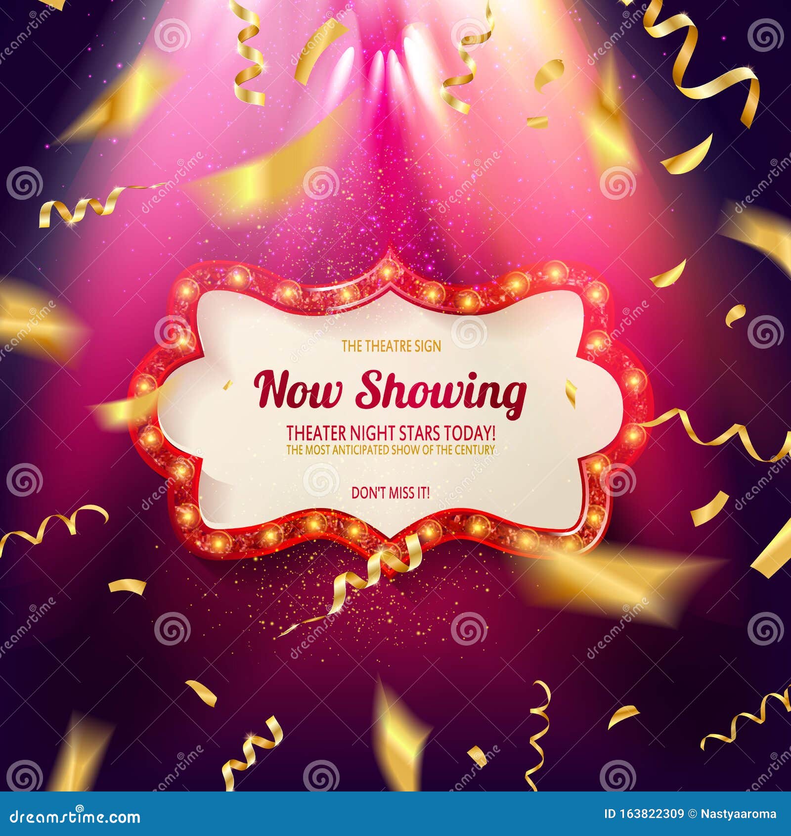 Shining Retro Light Banner. Stock Vector - Illustration of poster ...