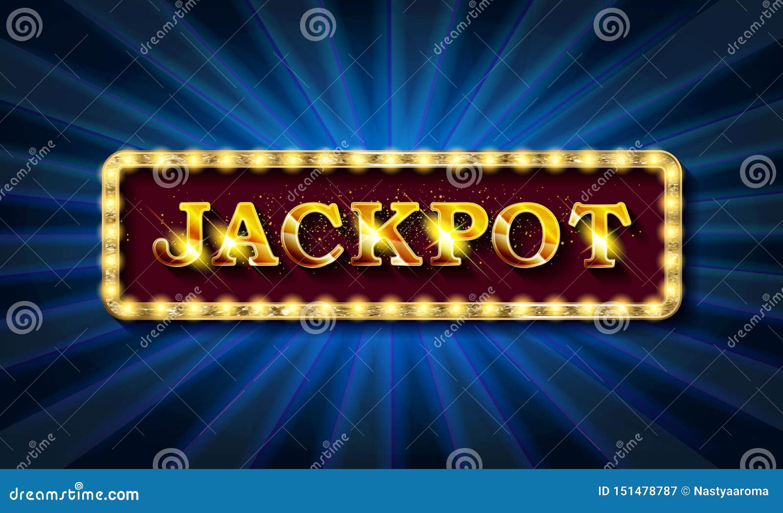 Shining Retro Sign Jackpot Banner Stock Vector - Illustration of ...