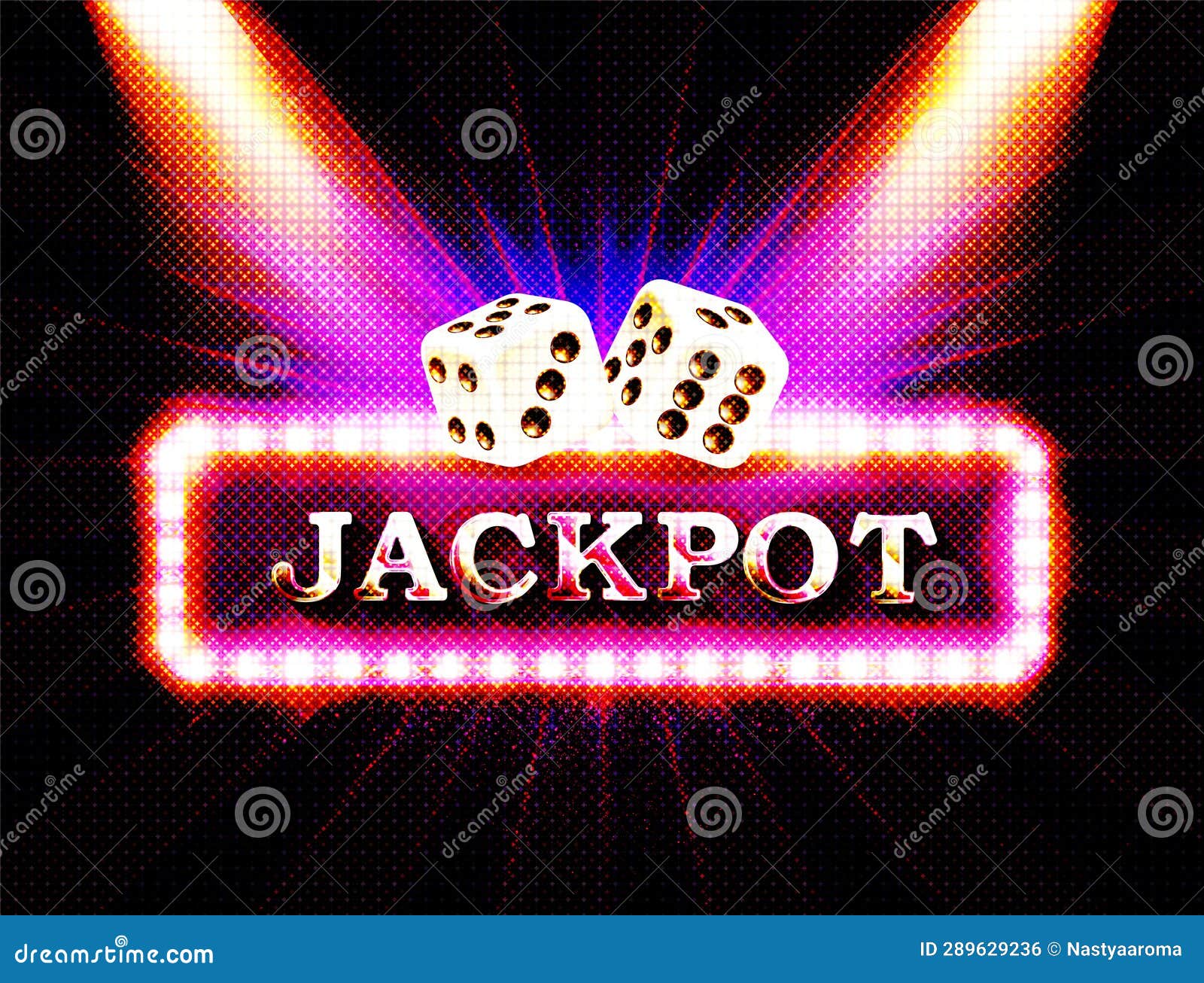 Shining Retro Sign Jackpot Banner Stock Illustration - Illustration of ...