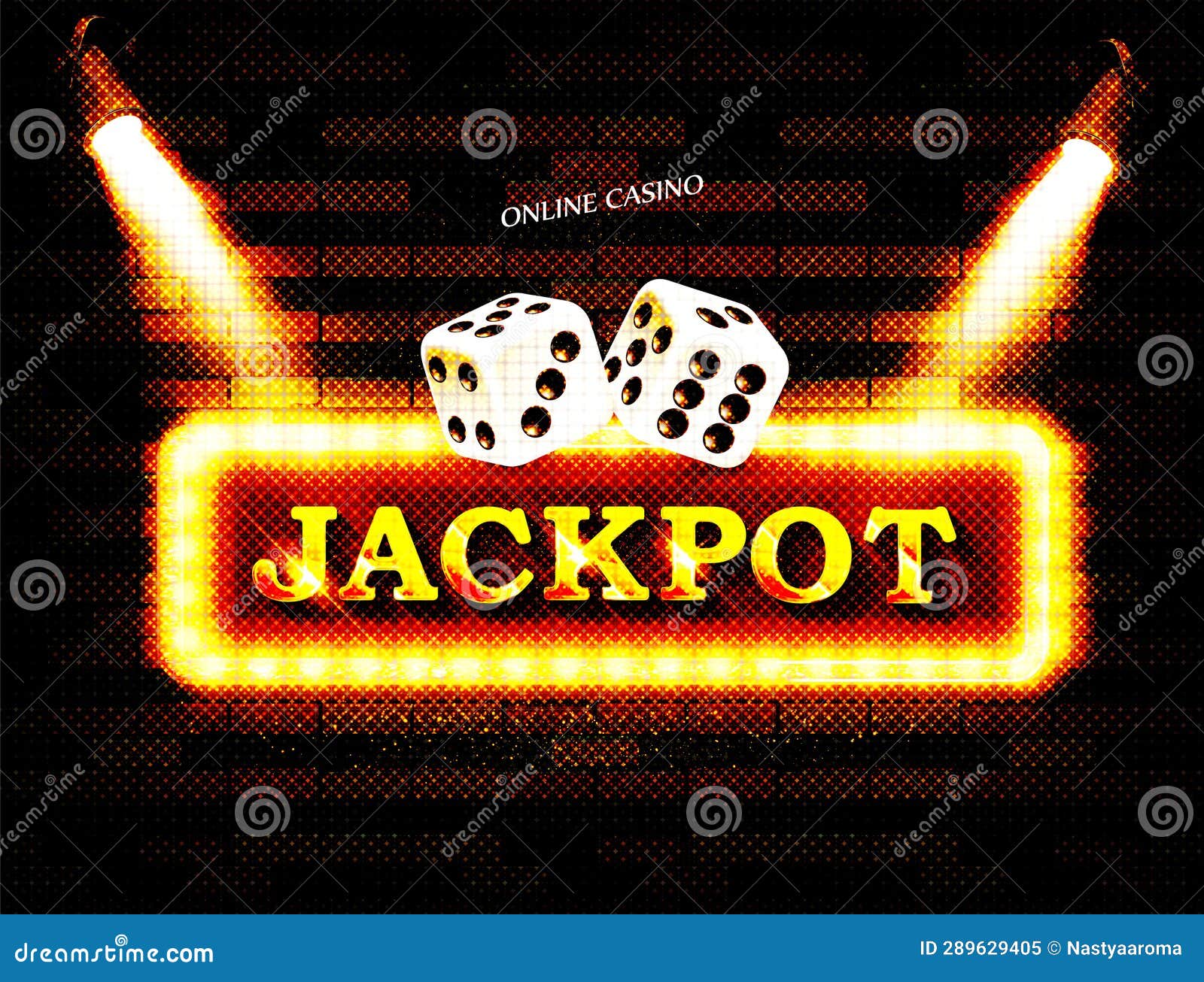 Shining Retro Sign Jackpot Banner Stock Vector - Illustration of vegas ...