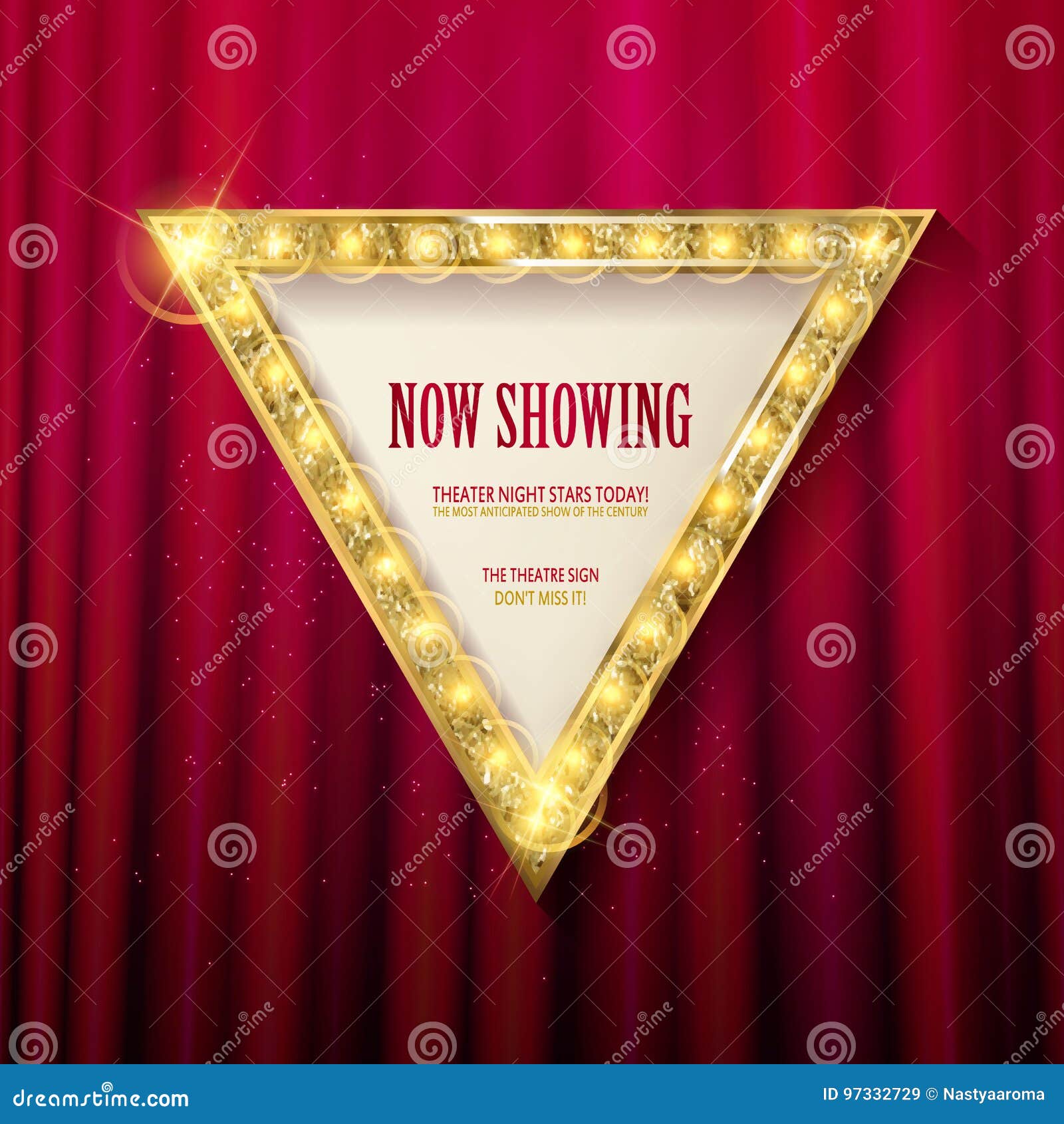 Shining Retro Triangular Light Banner Stock Illustration - Illustration ...