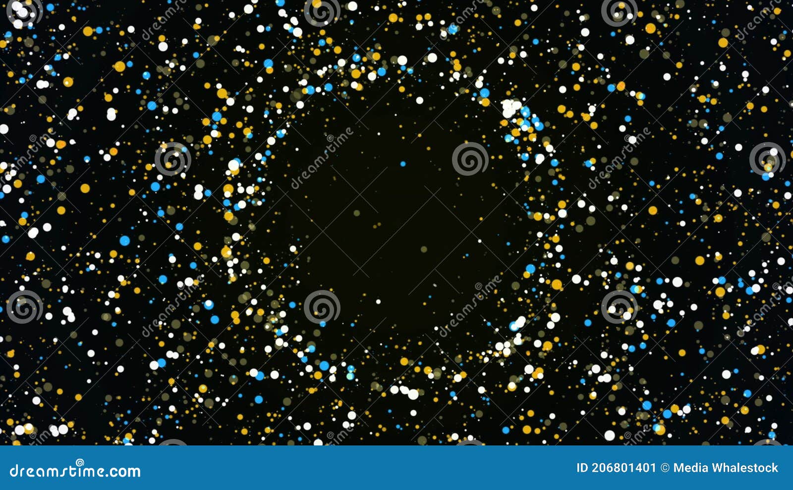 Shining Round Shaped Particles Creating a Central Circle. Animation ...