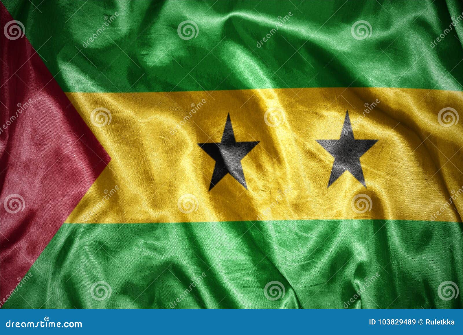 Shining Sao Tome and Principe Flag Stock Illustration - Illustration of ...