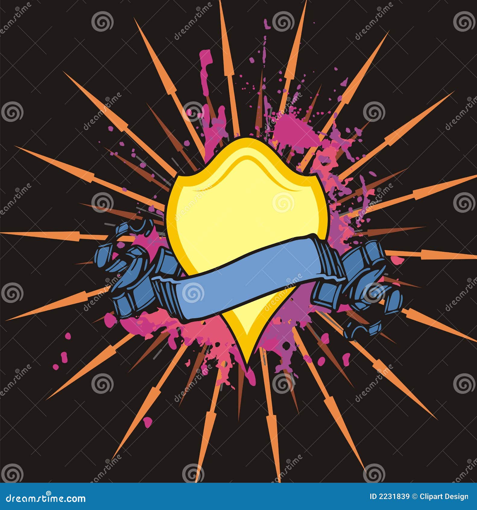 Shining Shield Grunge Series Stock Vector - Illustration of nostalgia ...
