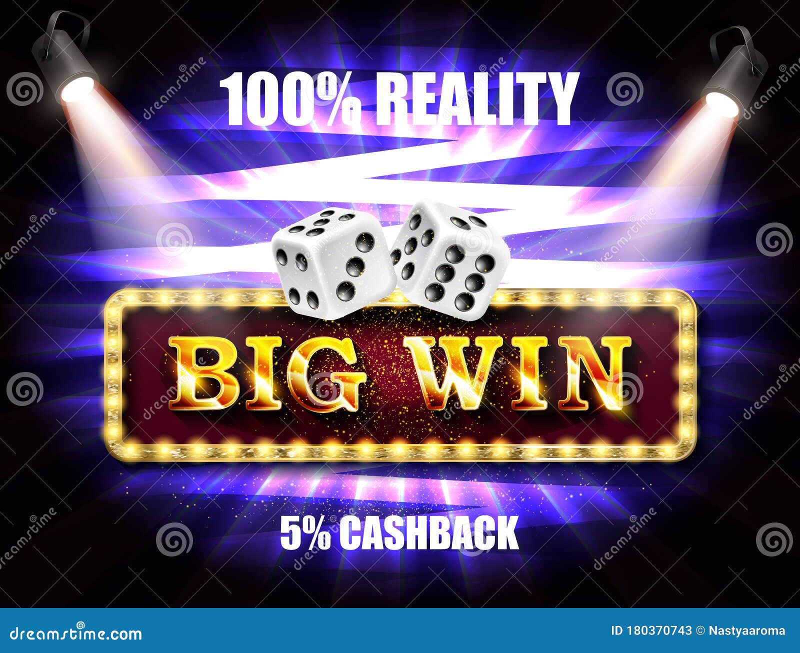 Shining Sign Big Win Banner Illuminated Stock Illustration ...