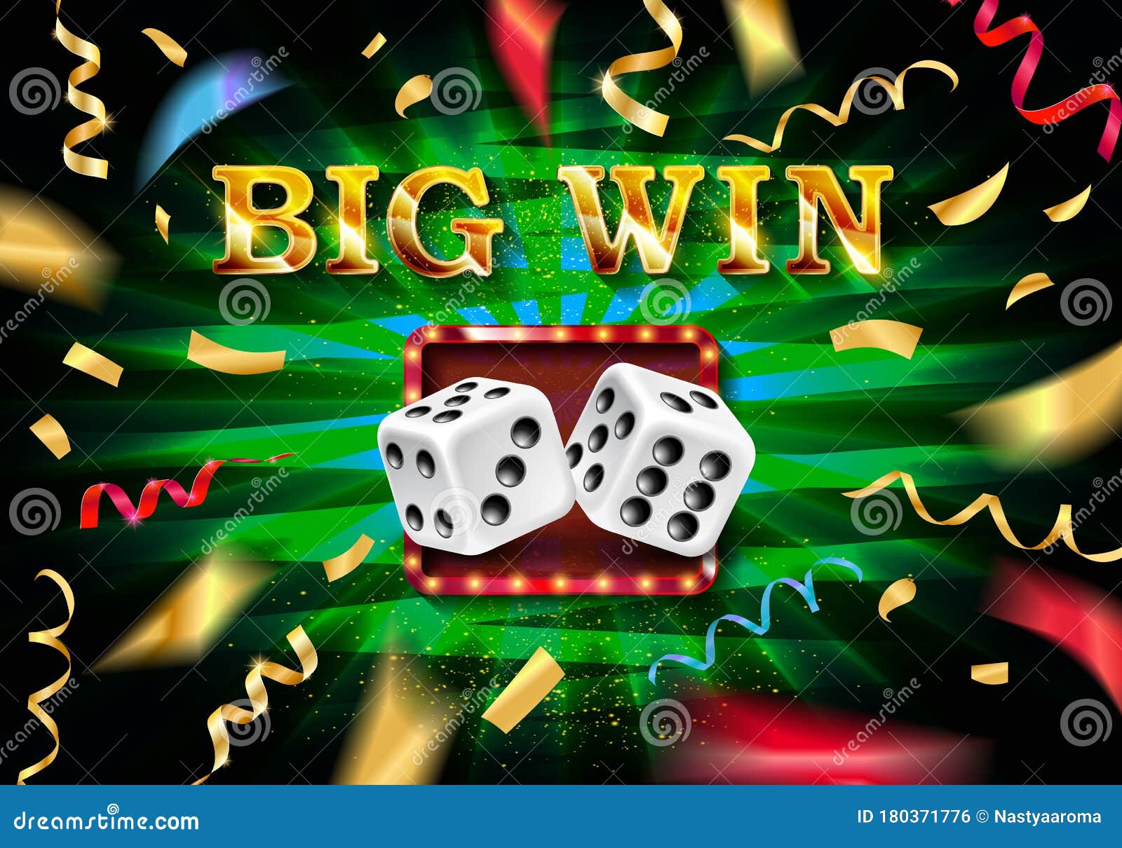 Shining Sign Big Win Banner Illuminated Stock Illustration ...