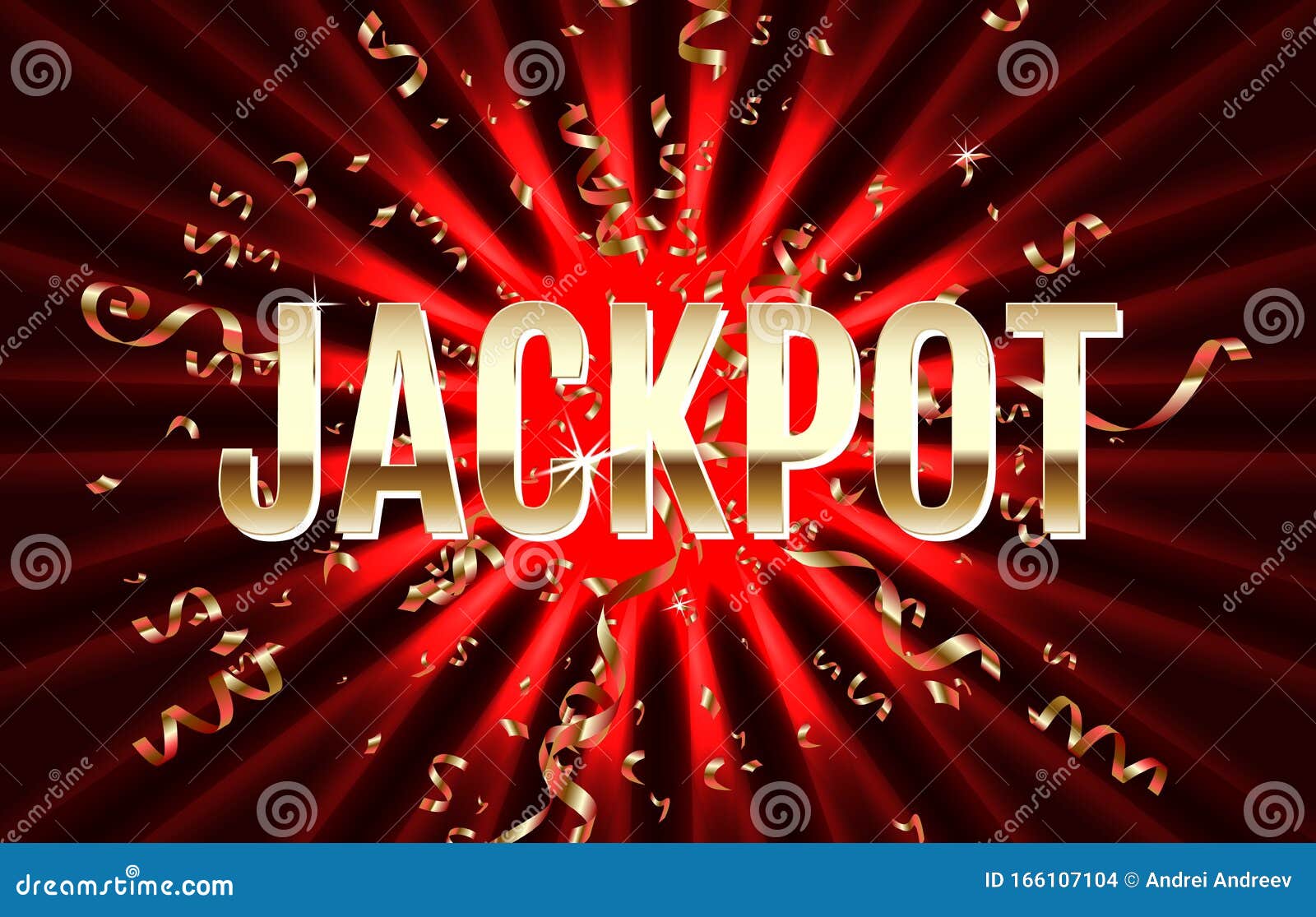 Shining Sign Jackpot Banner with Falling Gold Confetti Stock Vector ...