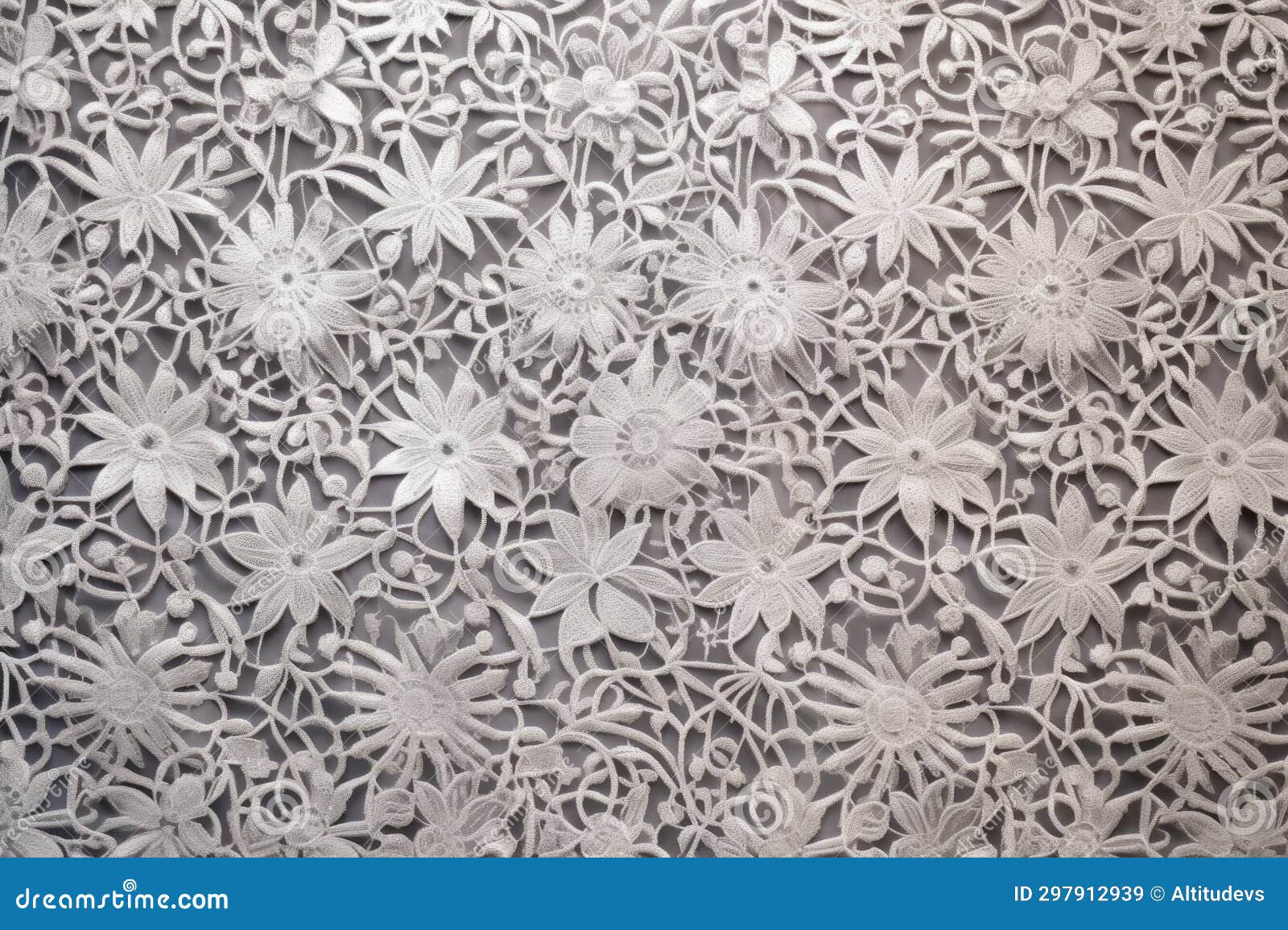 Shining Silver Floral Lace, Tightly Woven Pattern Stock Image - Image ...