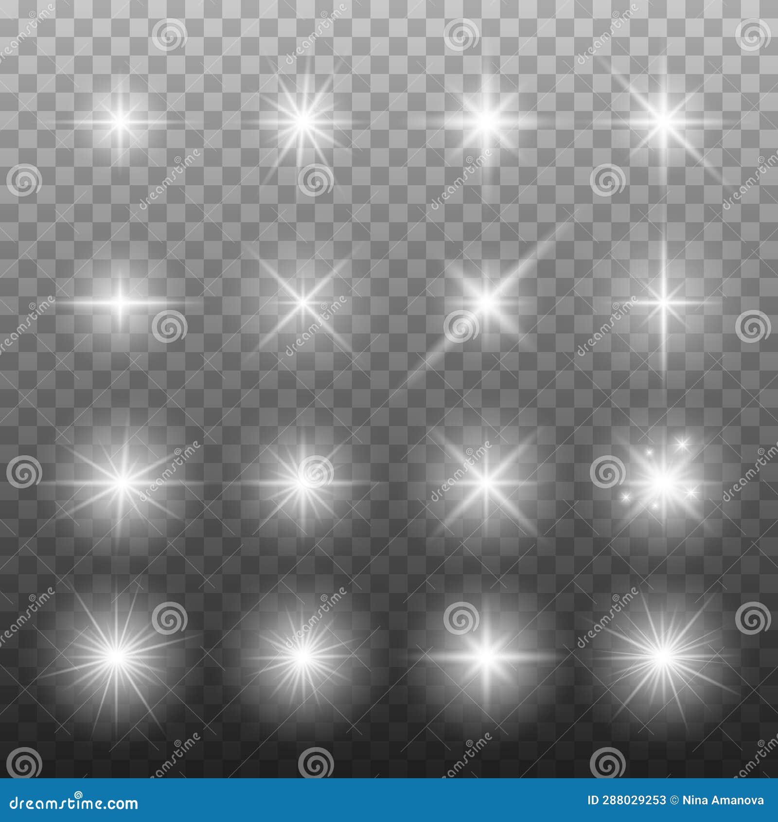 Shining Star Collection. Vector Lights Stock Illustration ...